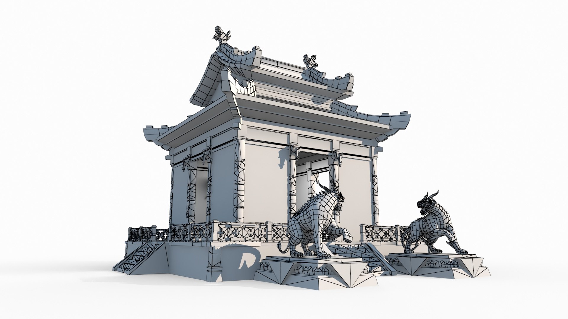 Ancient Asian Architectural Temples 3D Model - TurboSquid 2034206