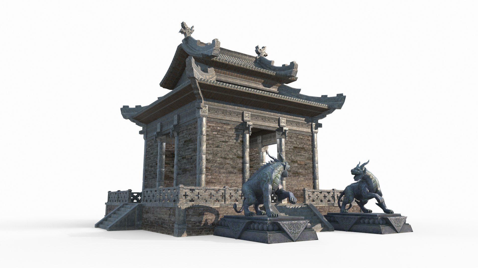 Ancient Asian Architectural Temples 3D Model - TurboSquid 2034206