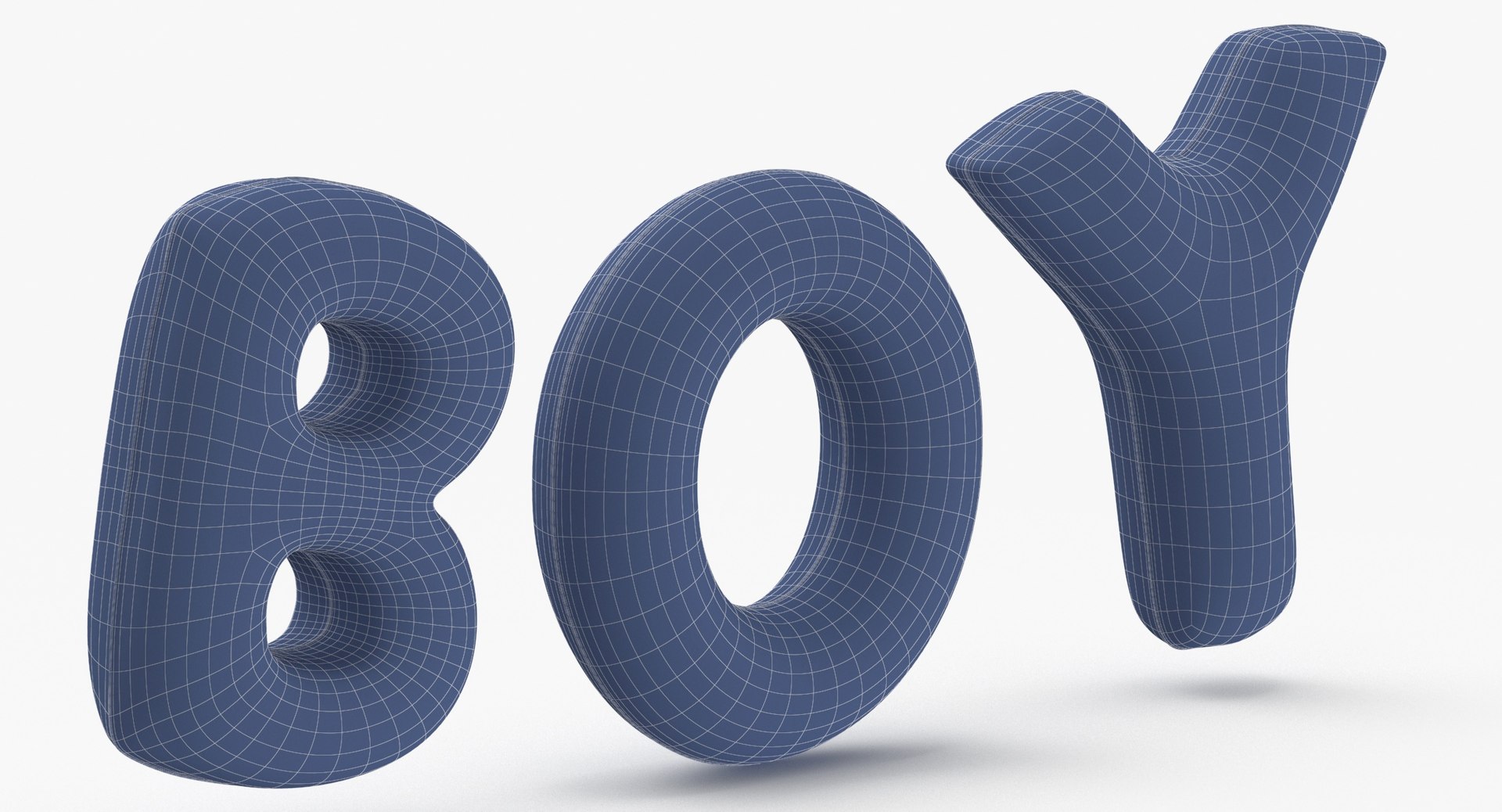 Foil Balloon Words Boy Silver 3D model - TurboSquid 1740064