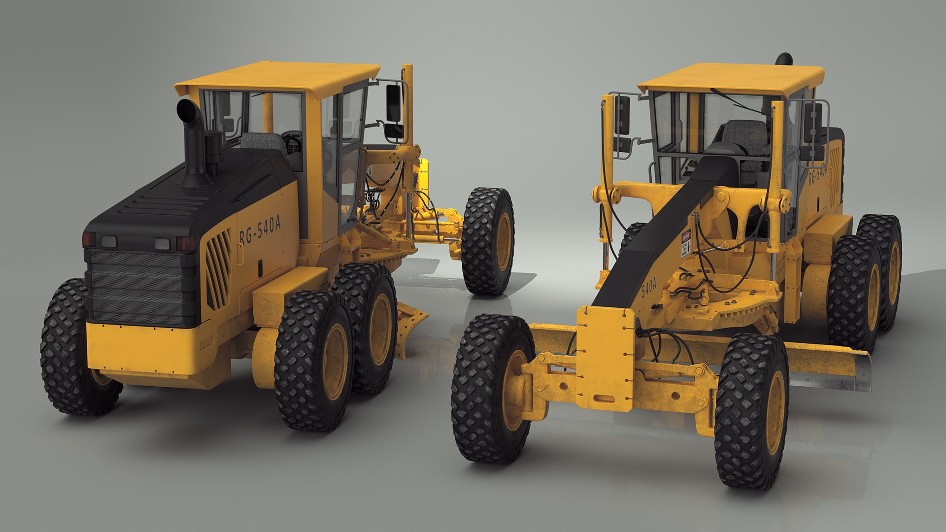 3D Motor Grader Construction Vehicle Rigged - TurboSquid 2248047