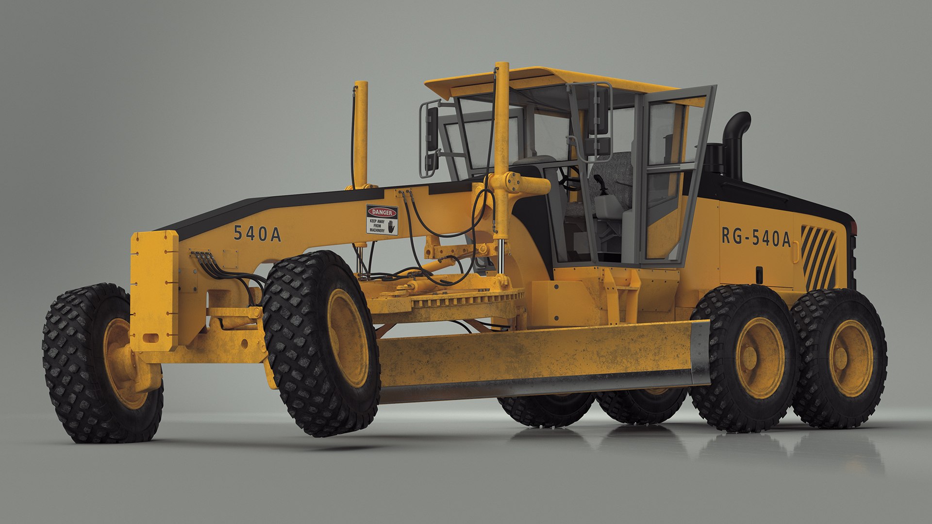 3D Motor Grader Construction Vehicle Rigged - TurboSquid 2248047