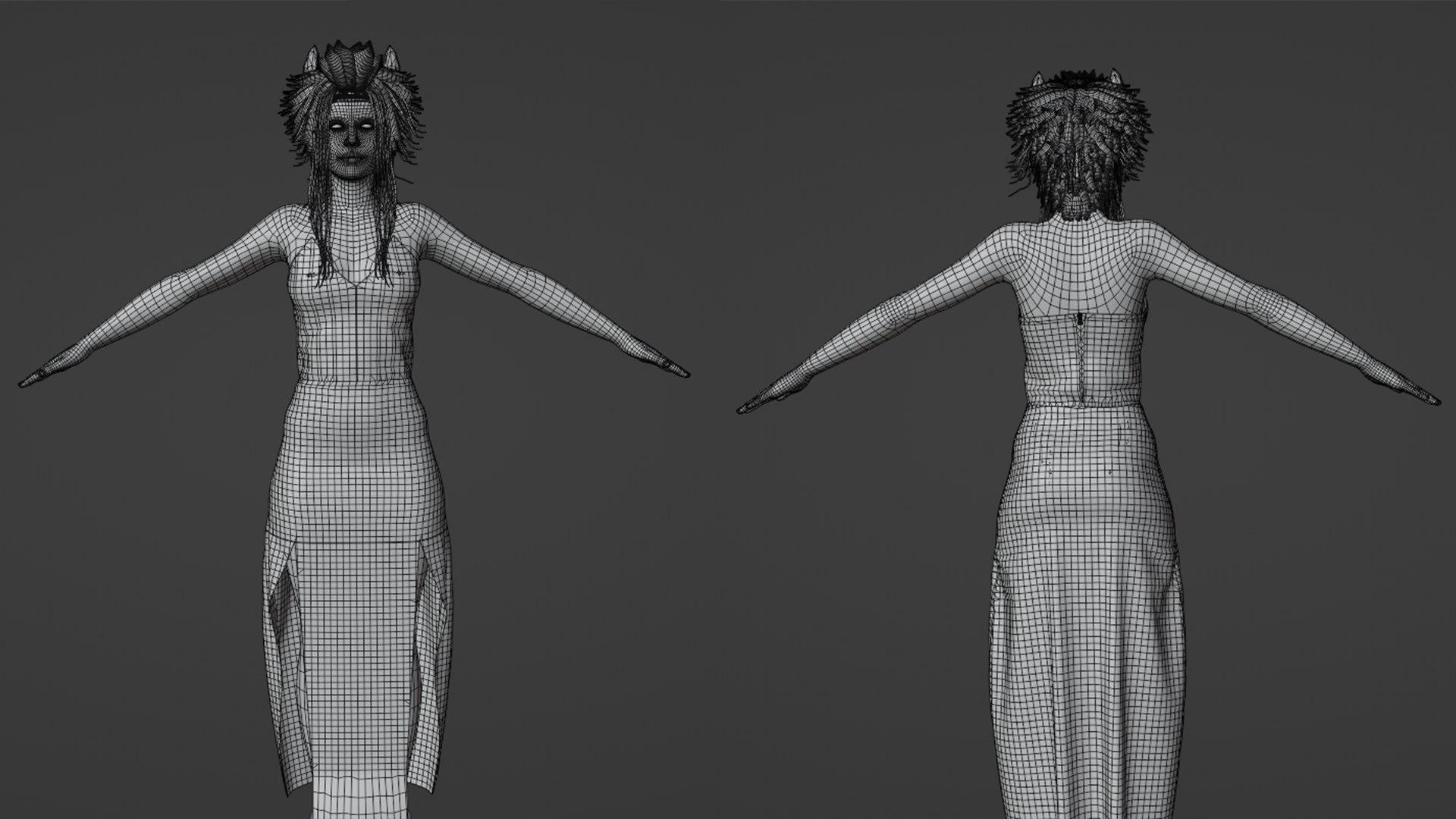 3D Realistic Rigged Tattoo Demon Devil Female Character 3D Model Model ...