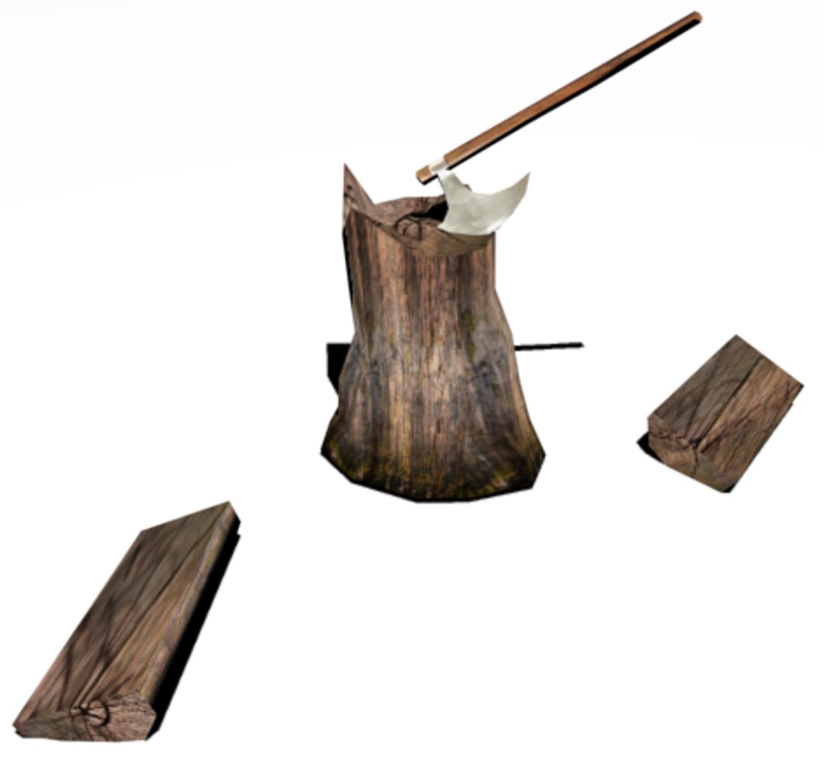 3d block woodchopping model