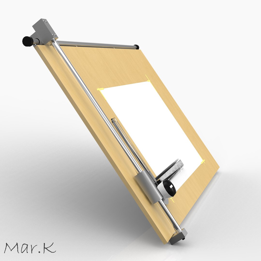 3d Old Drafting Track Machine Model