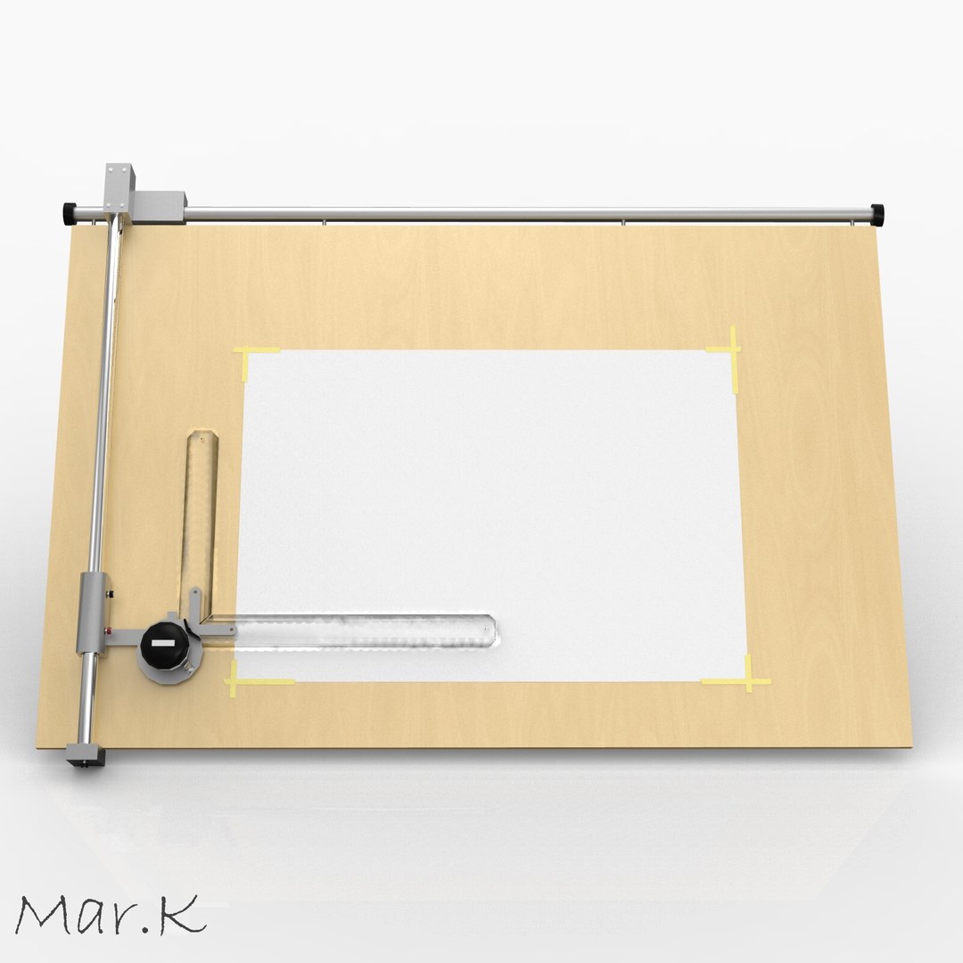 3d Old Drafting Track Machine Model