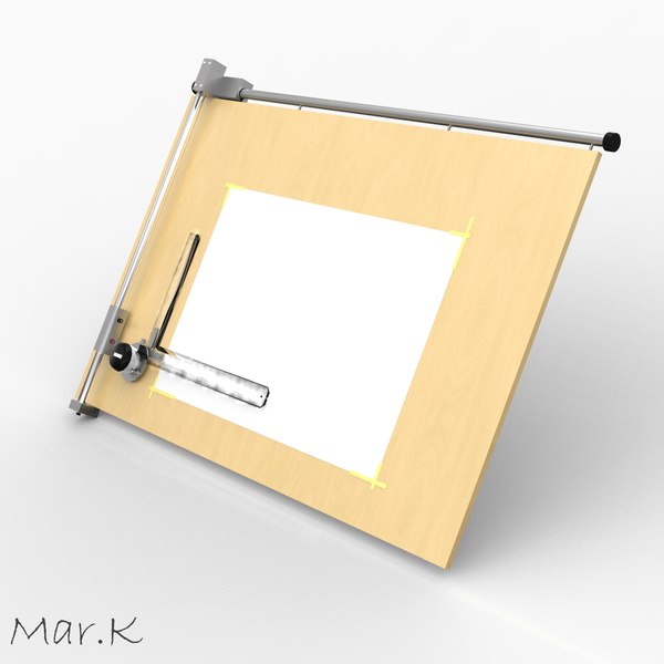 3d old drafting track machine model