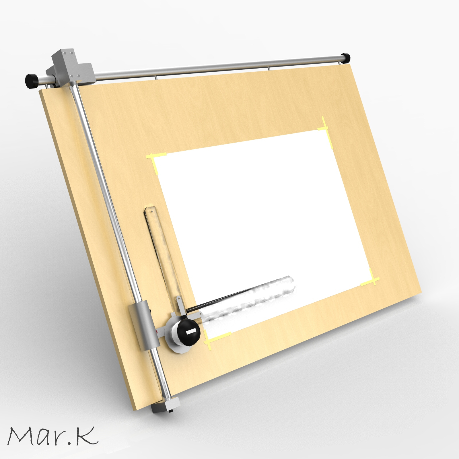 3d old drafting track machine model