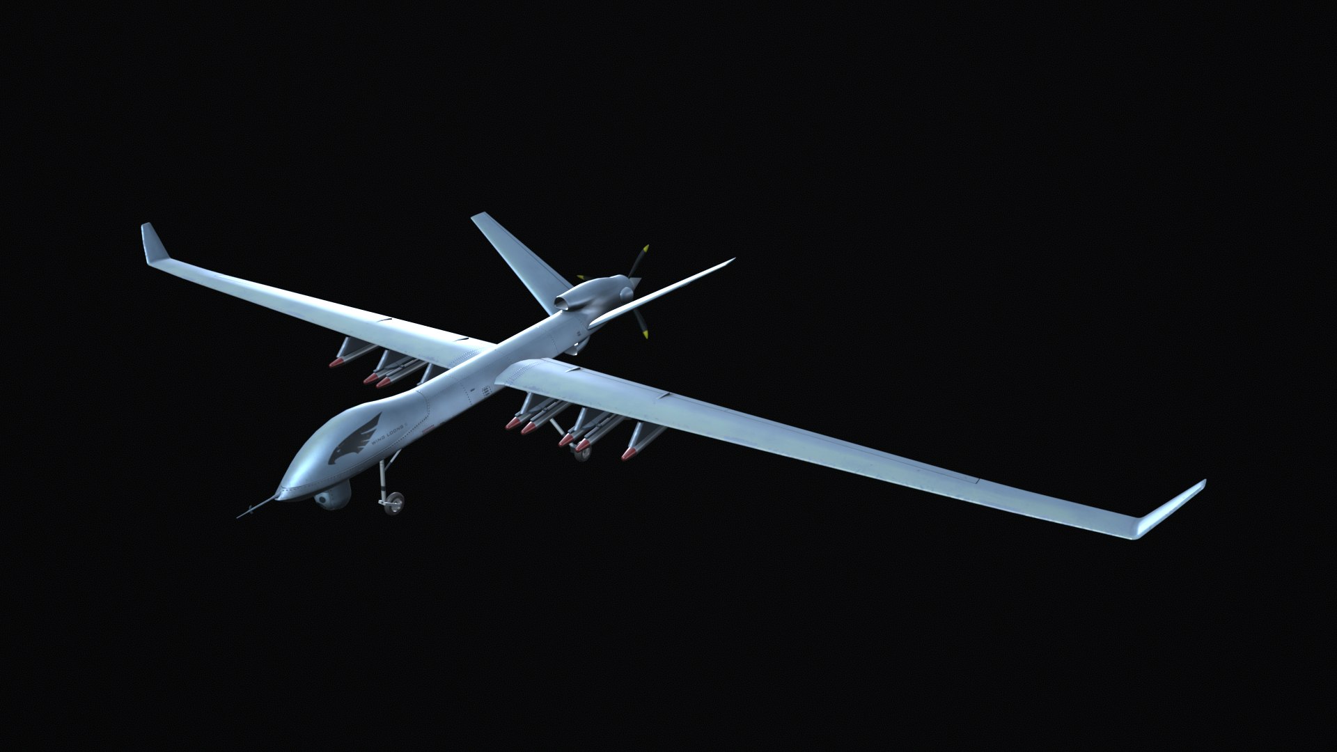 Asset - Army - UAV Wing Loong Ll - 3D MODEL Low-poly 3D Model ...