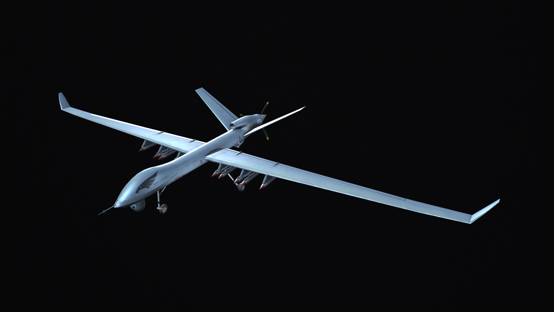 Asset - Army - UAV Wing Loong Ll - 3D MODEL Low-poly 3D Model ...