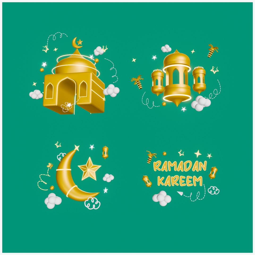 3D Ramadan Illustration Pack Vol 1 3D Model - TurboSquid 2207908