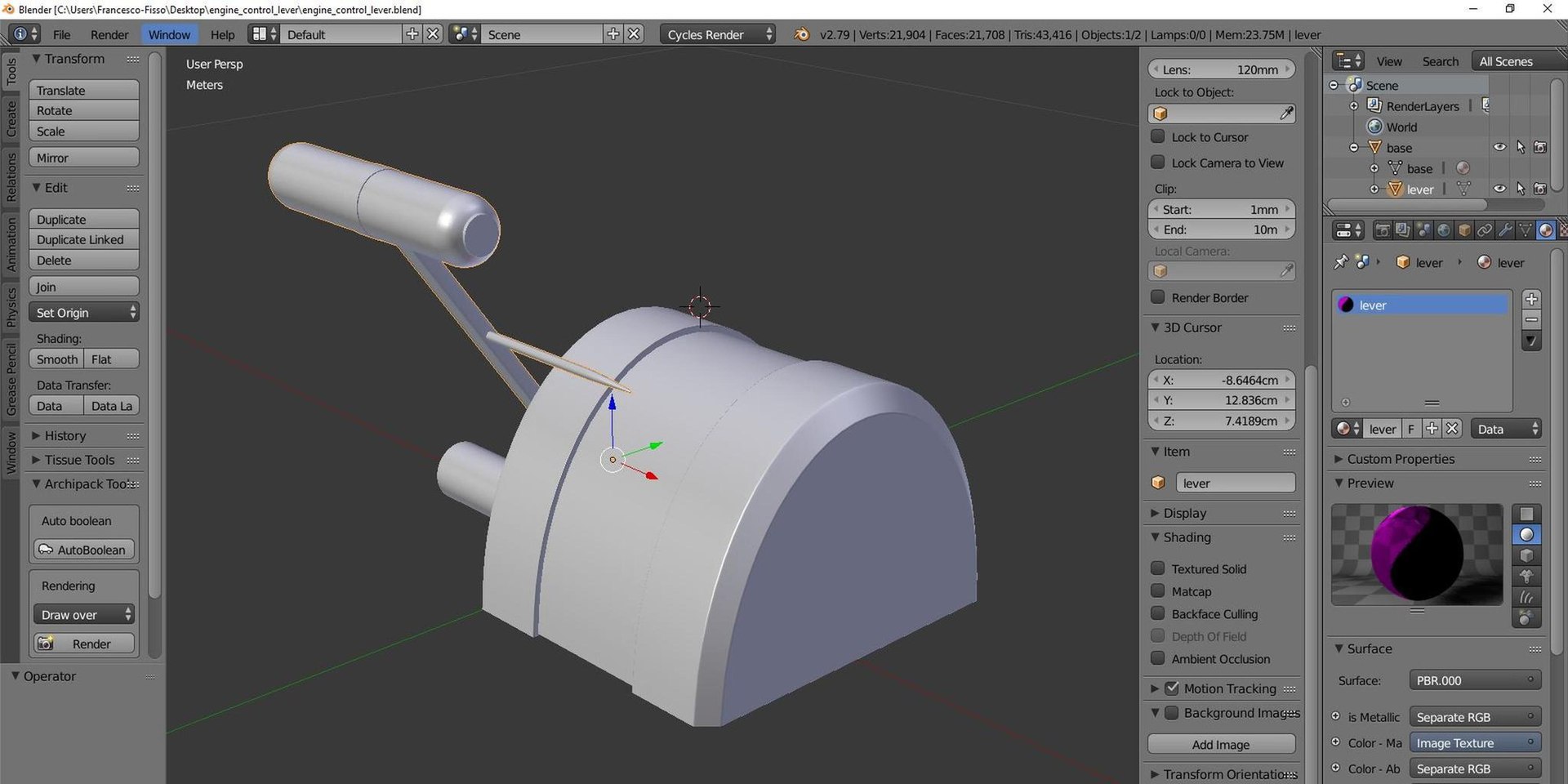 Free 3D Engine Control Lever Model - TurboSquid 1345906