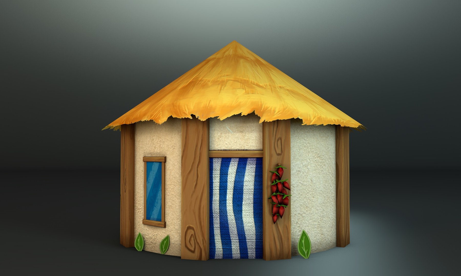 Cabin cartoon tropical stylized 3D model - TurboSquid 1561667
