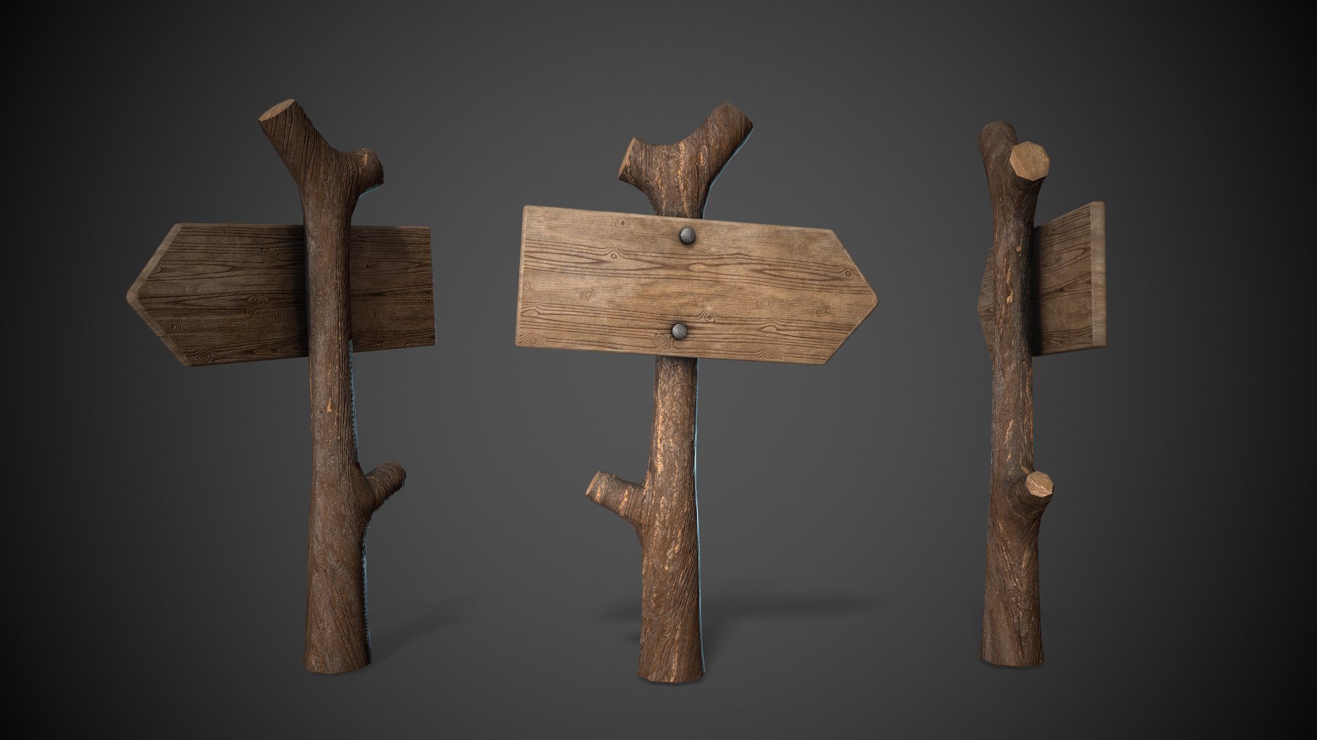 Wooden Street Sign 3D model - TurboSquid 1734651