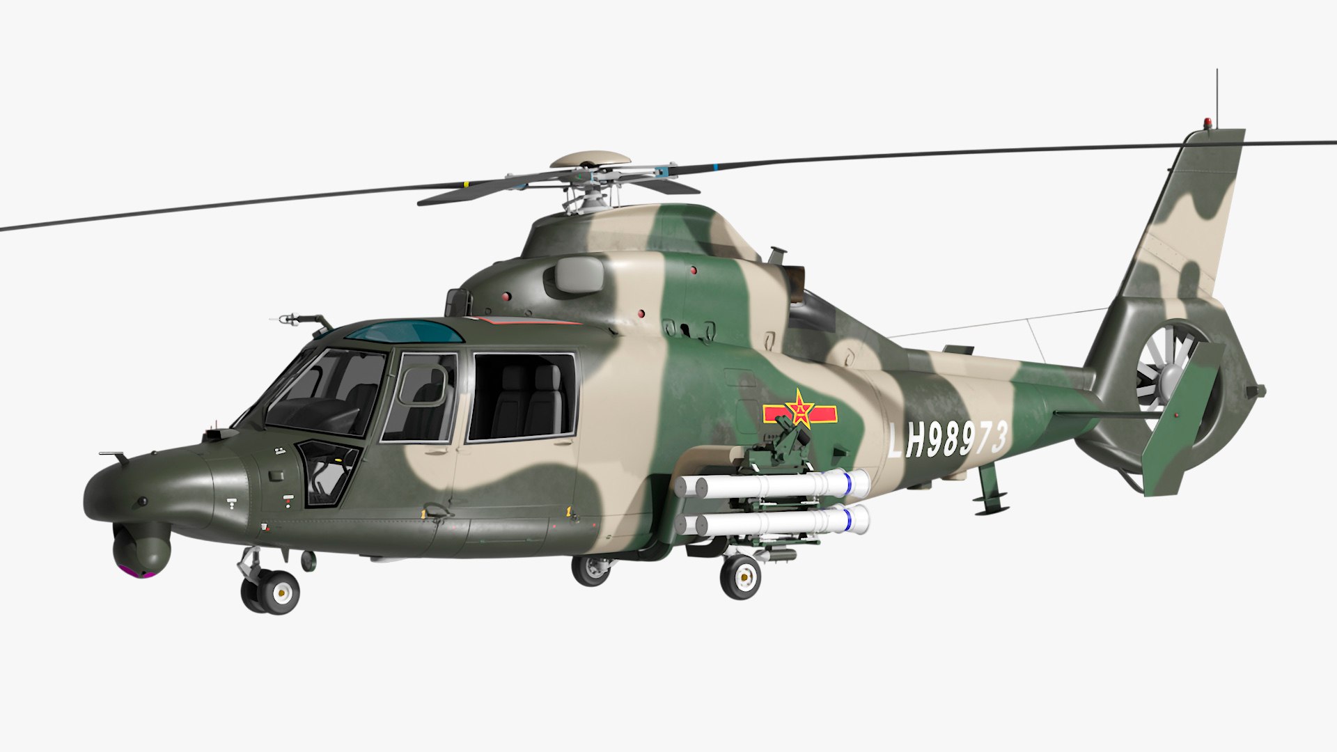 3D Military Harbin Z-9WZ Helicopter On Naval Ship Deck - TurboSquid 2362374