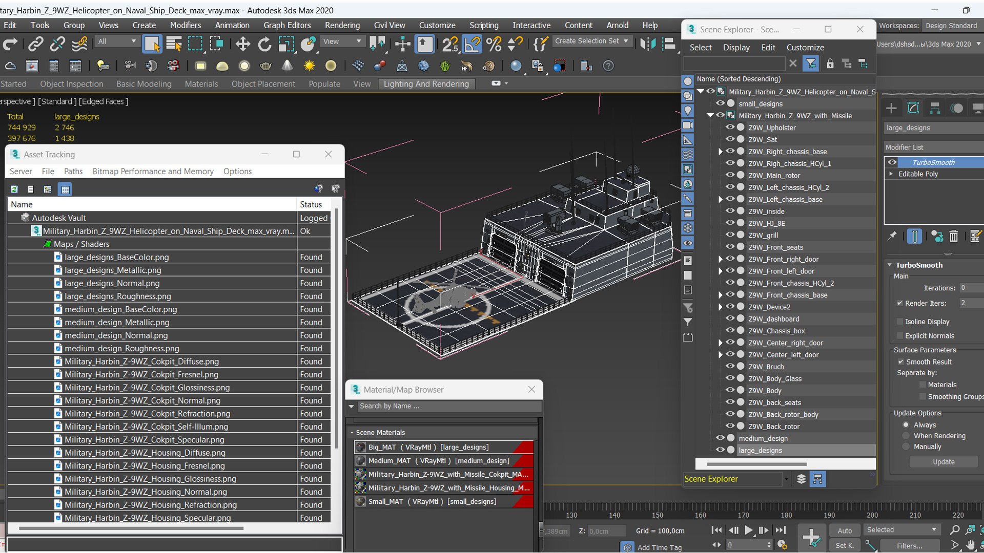 3D Military Harbin Z-9WZ Helicopter On Naval Ship Deck - TurboSquid 2362374