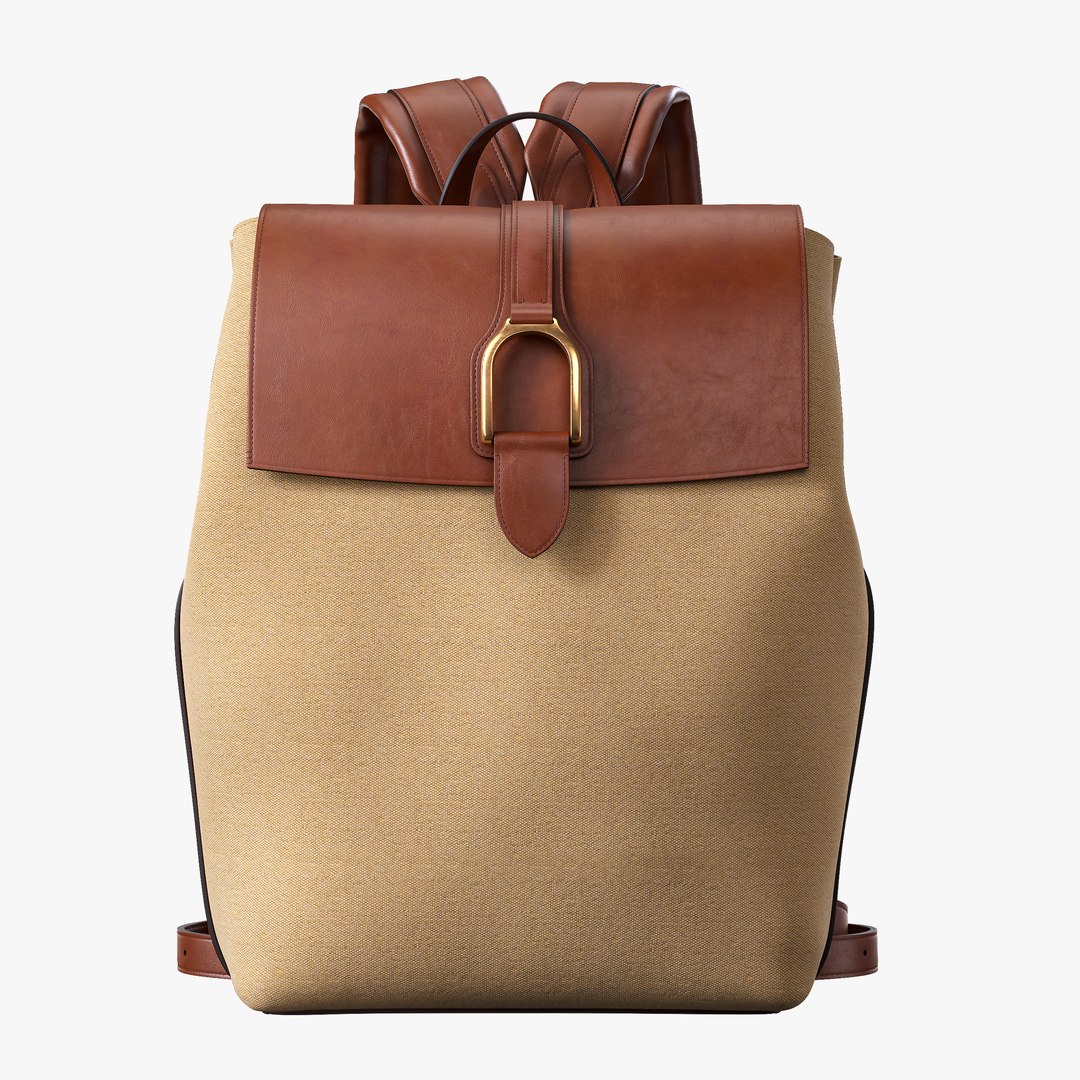 Ralph Lauren Welington Canvas Calfskin Backpack Creta 3D model ...