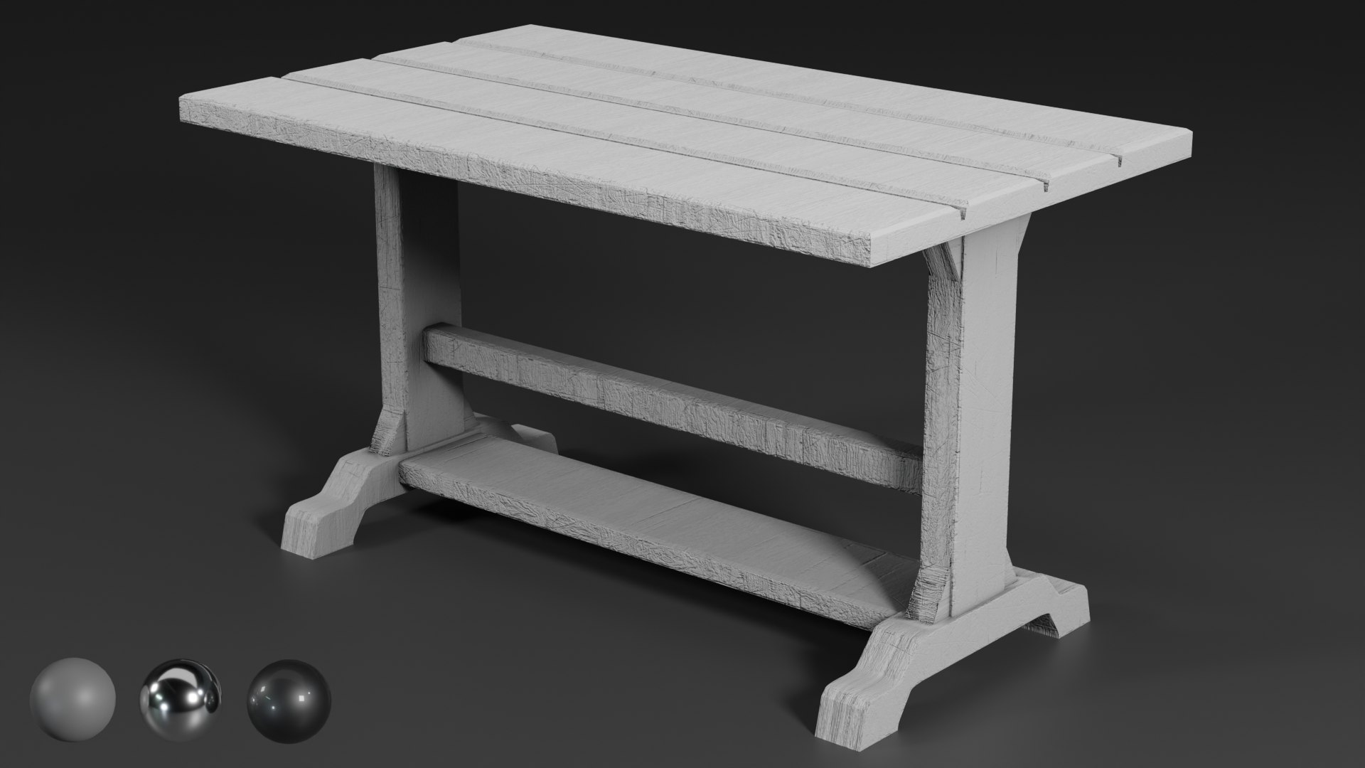 Wooden Medieval Table Model - TurboSquid 2410518