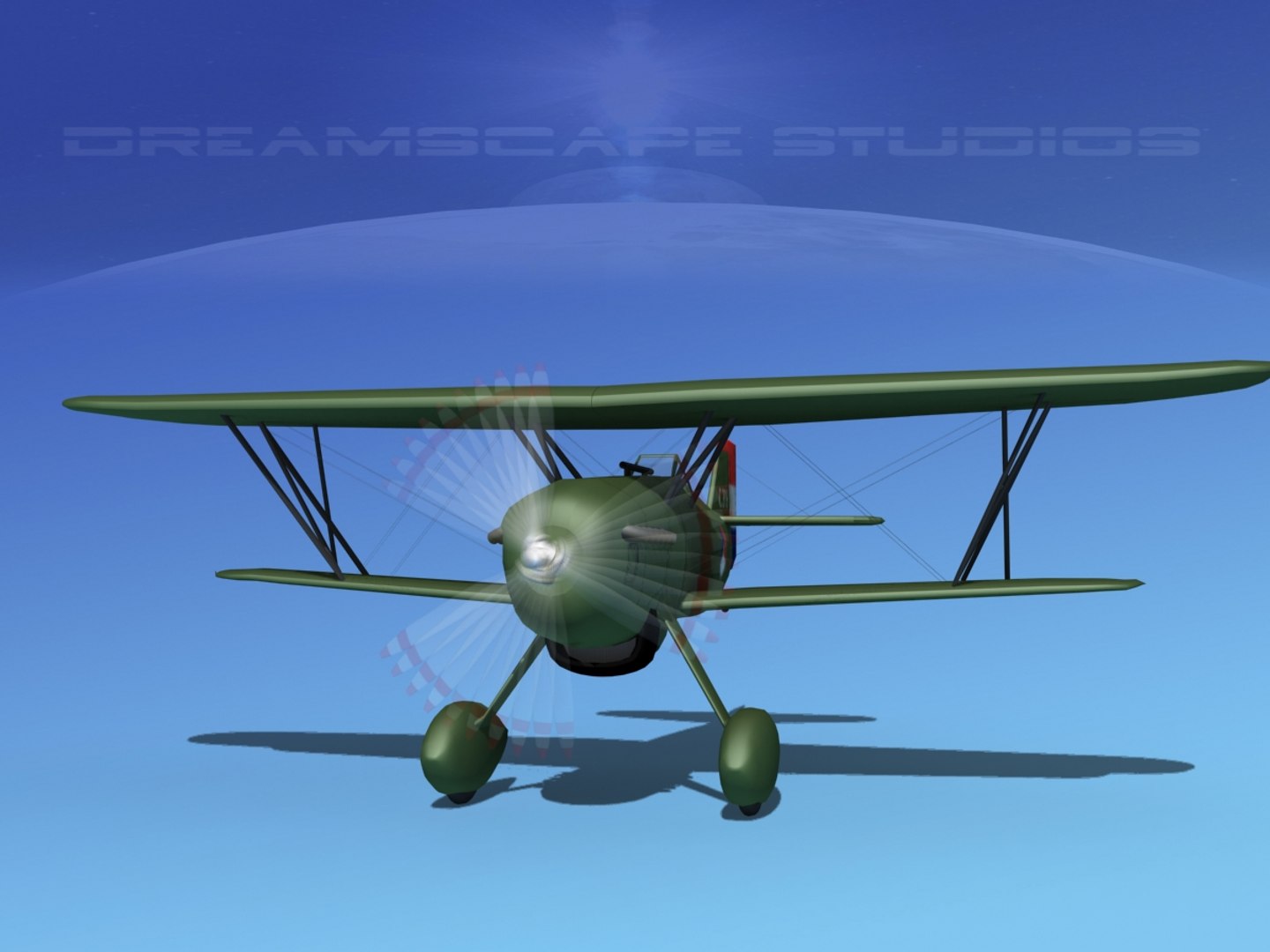 3d Curtiss Hawk Fighter P-6 Model