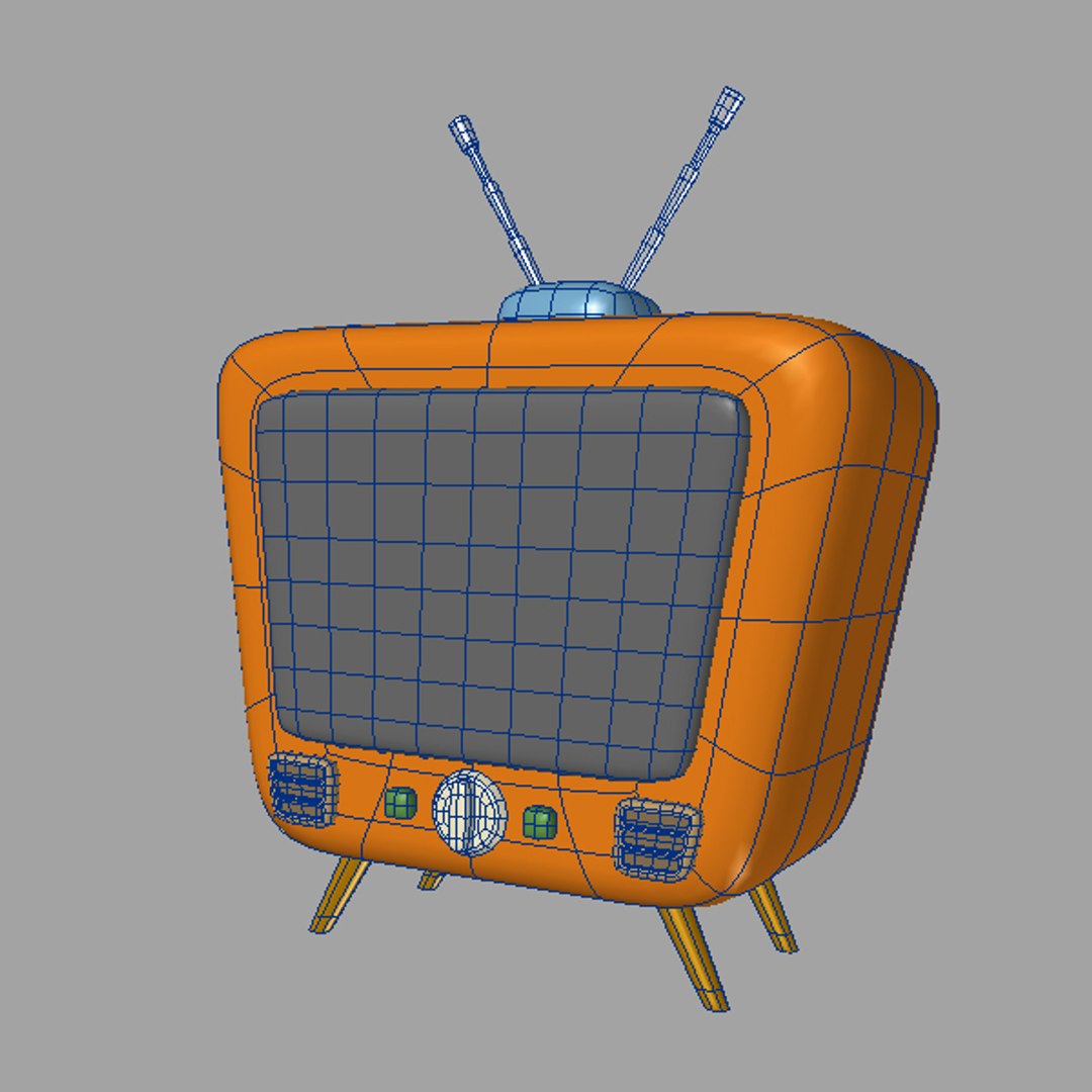 3d Model Cartoon Retro Tv