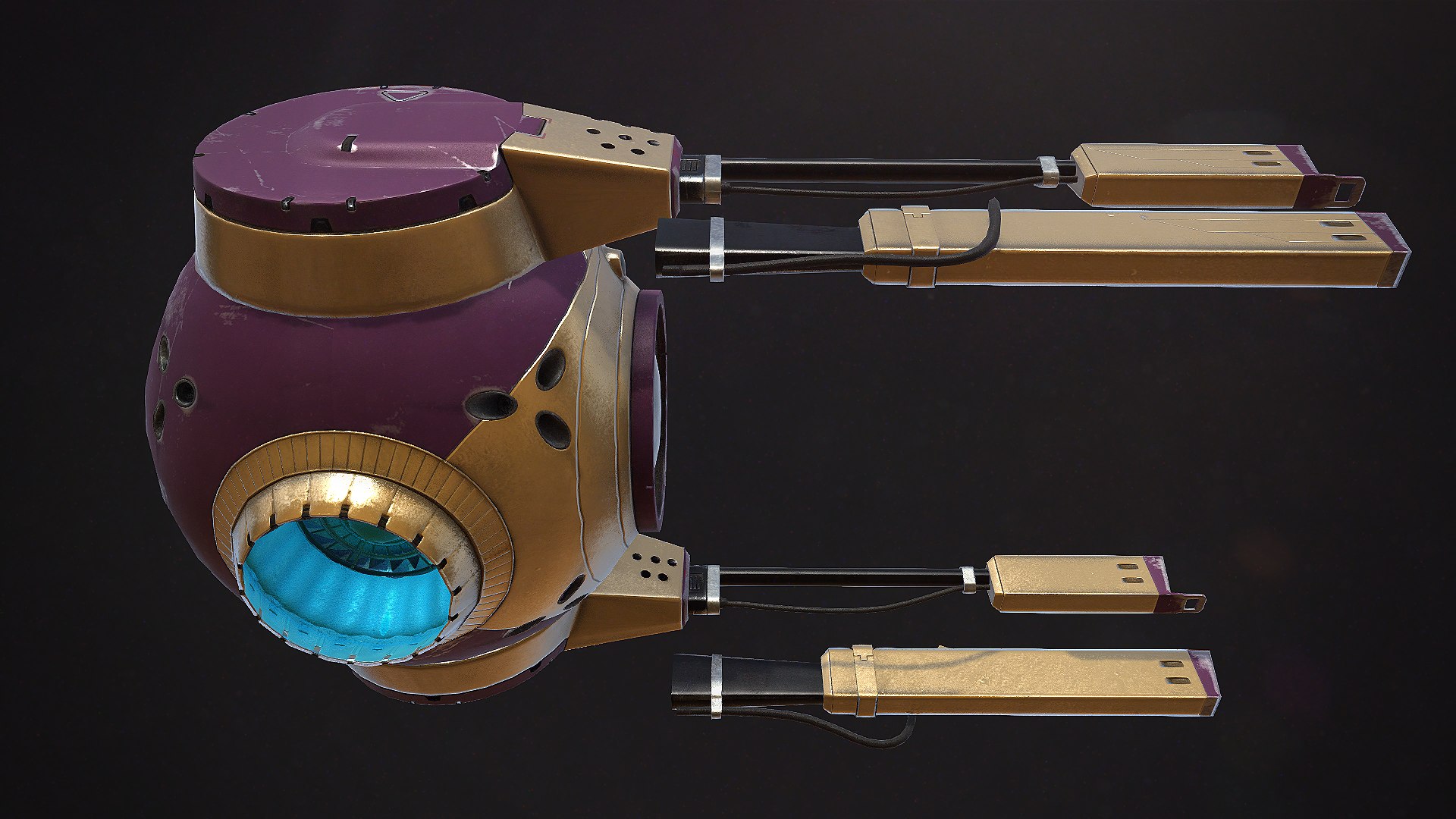 Flying Drone Turret 3D - TurboSquid 1444077