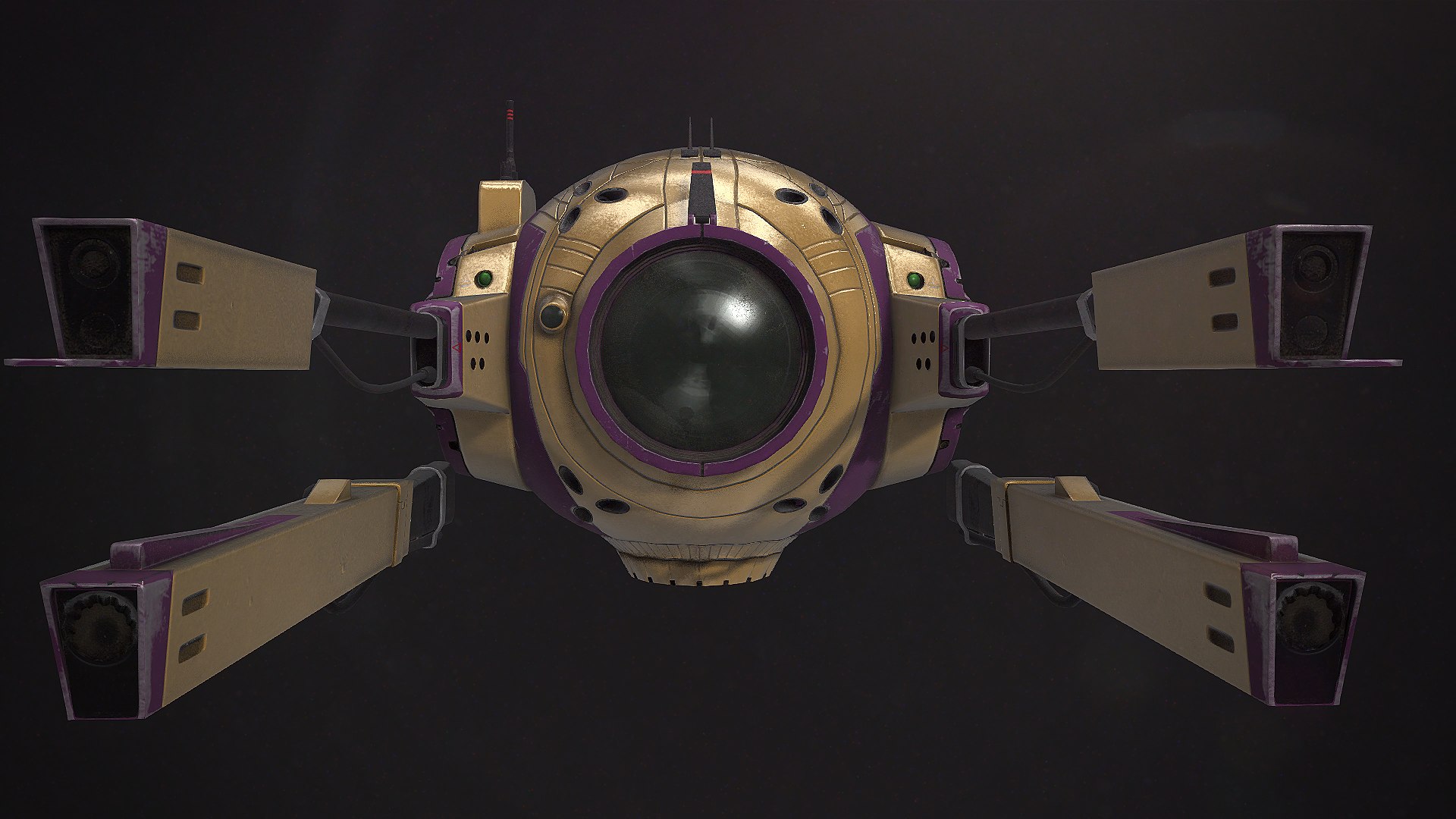 Flying Drone Turret 3D - TurboSquid 1444077