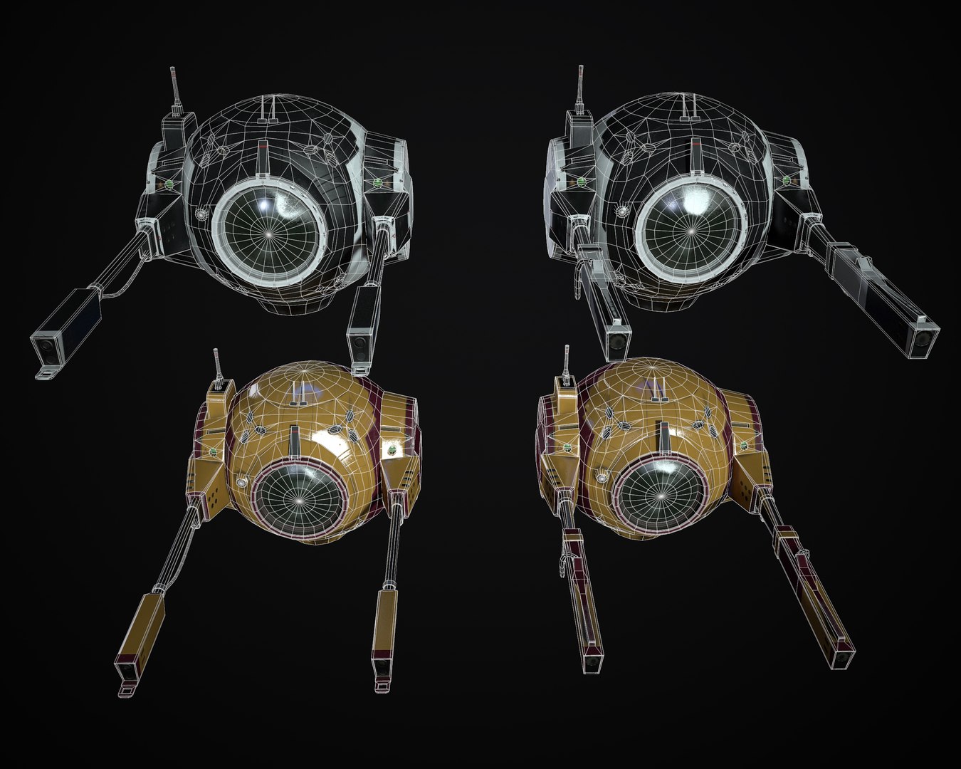 Flying Drone Turret 3D - TurboSquid 1444077