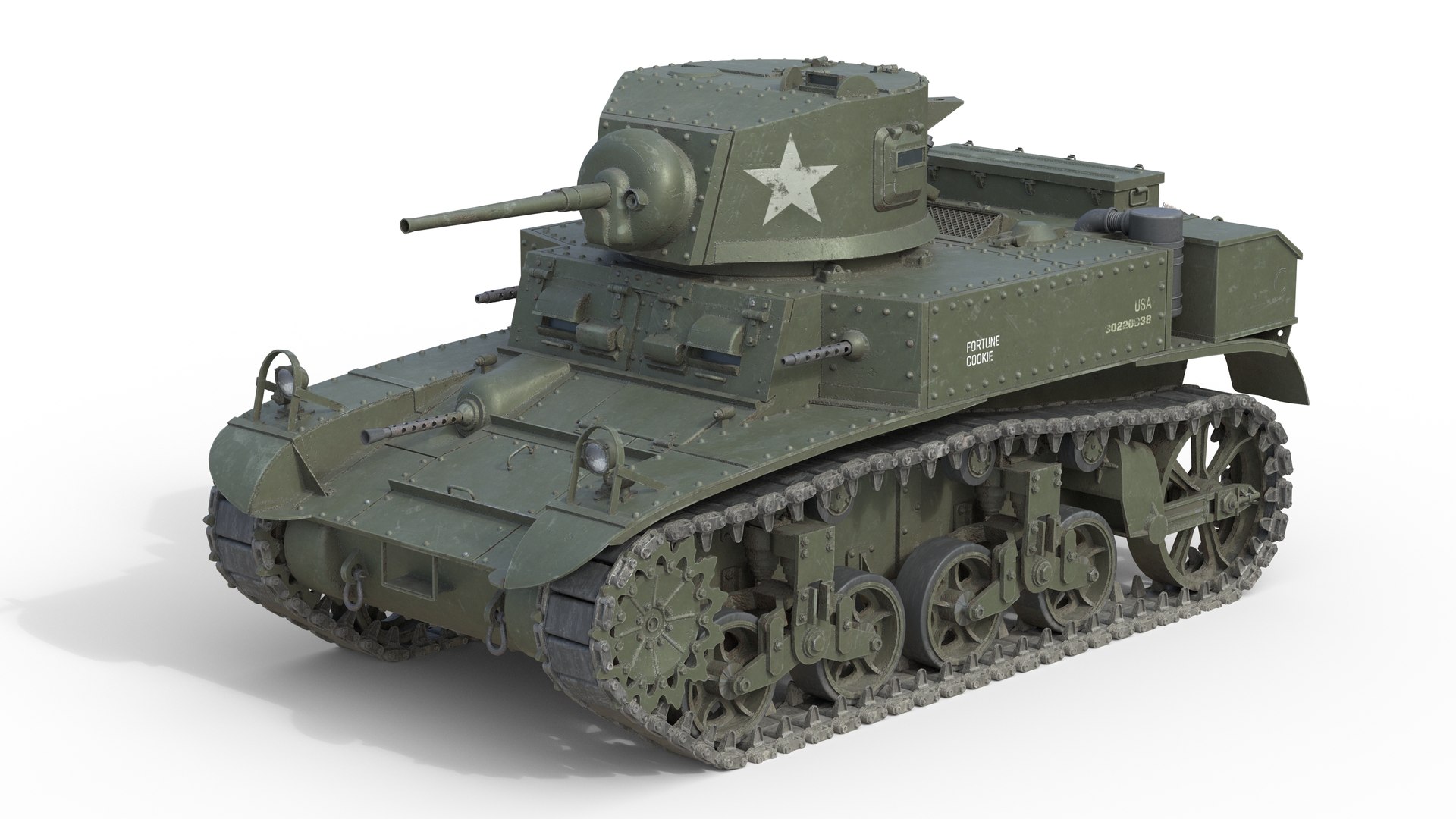 3D M3 Stuart Light Tank - TurboSquid 2342333