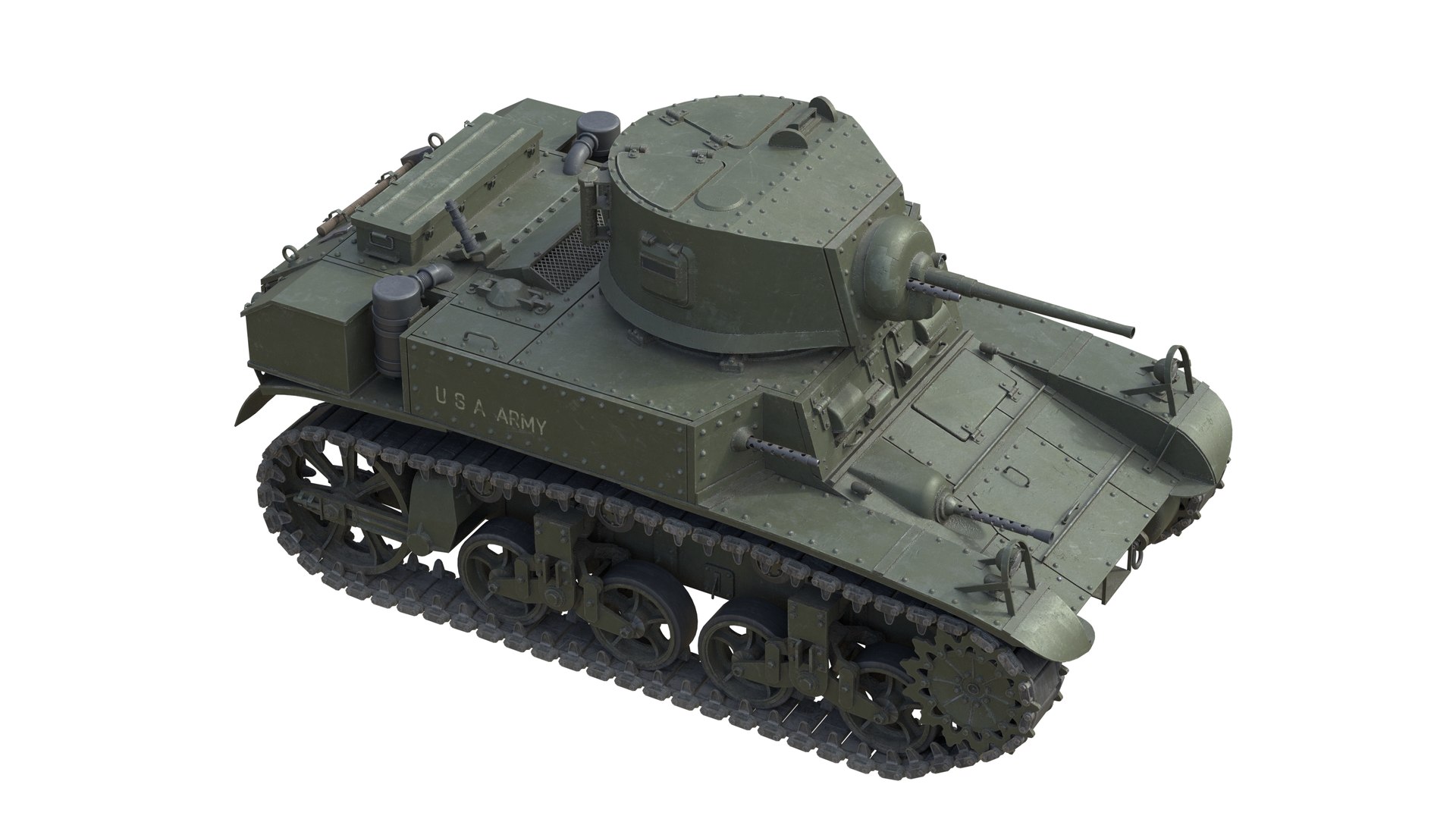3D M3 Stuart Light Tank - TurboSquid 2342333