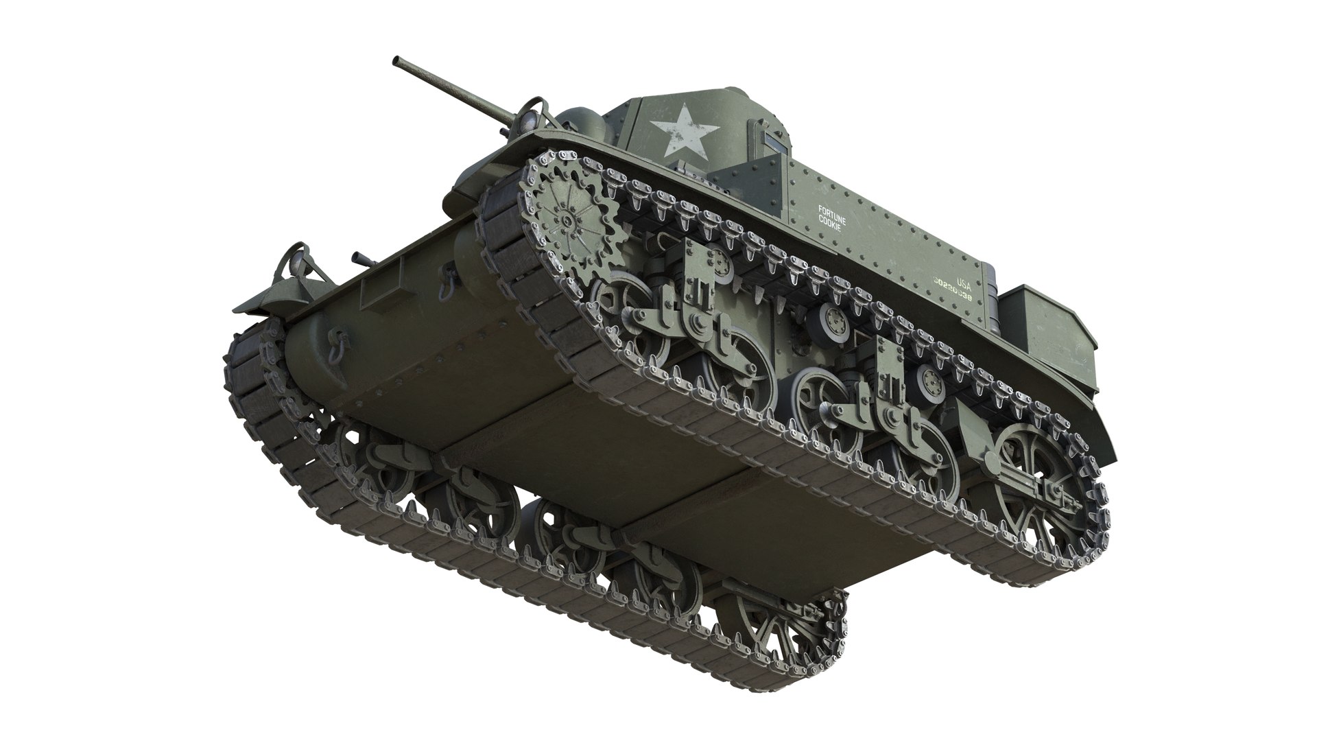 3D M3 Stuart Light Tank - TurboSquid 2342333
