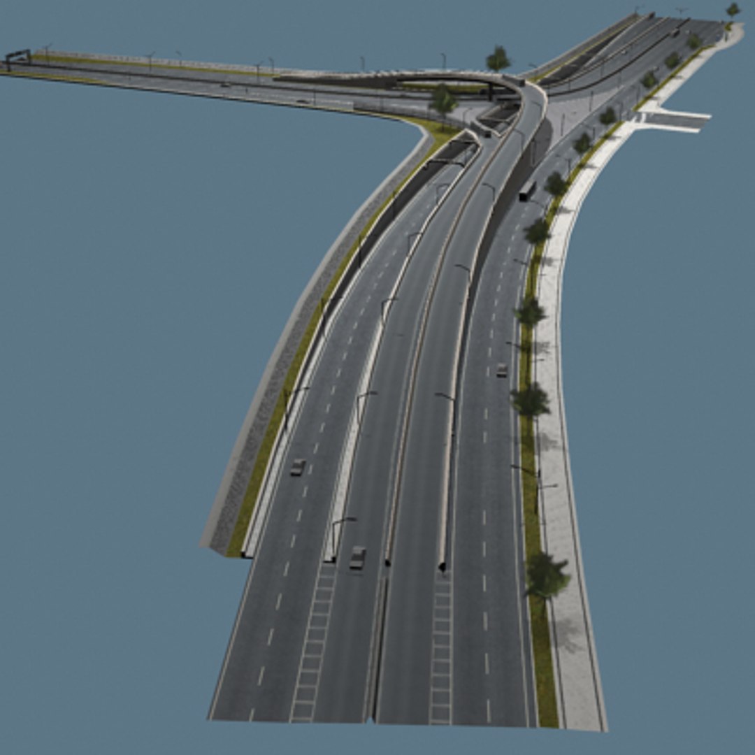 3d Street Highway Complex Model