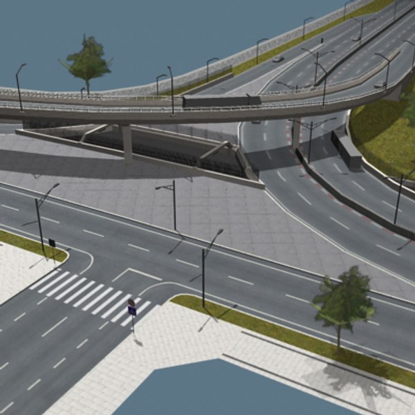 highway street interchange 3d model