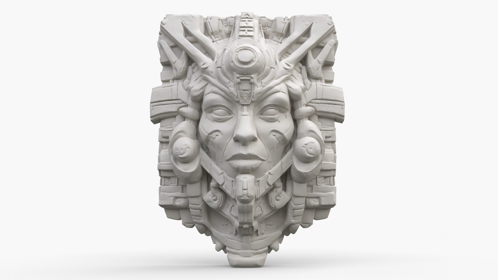 3D Cyber Aztec Mask 2 Model - TurboSquid 2182875