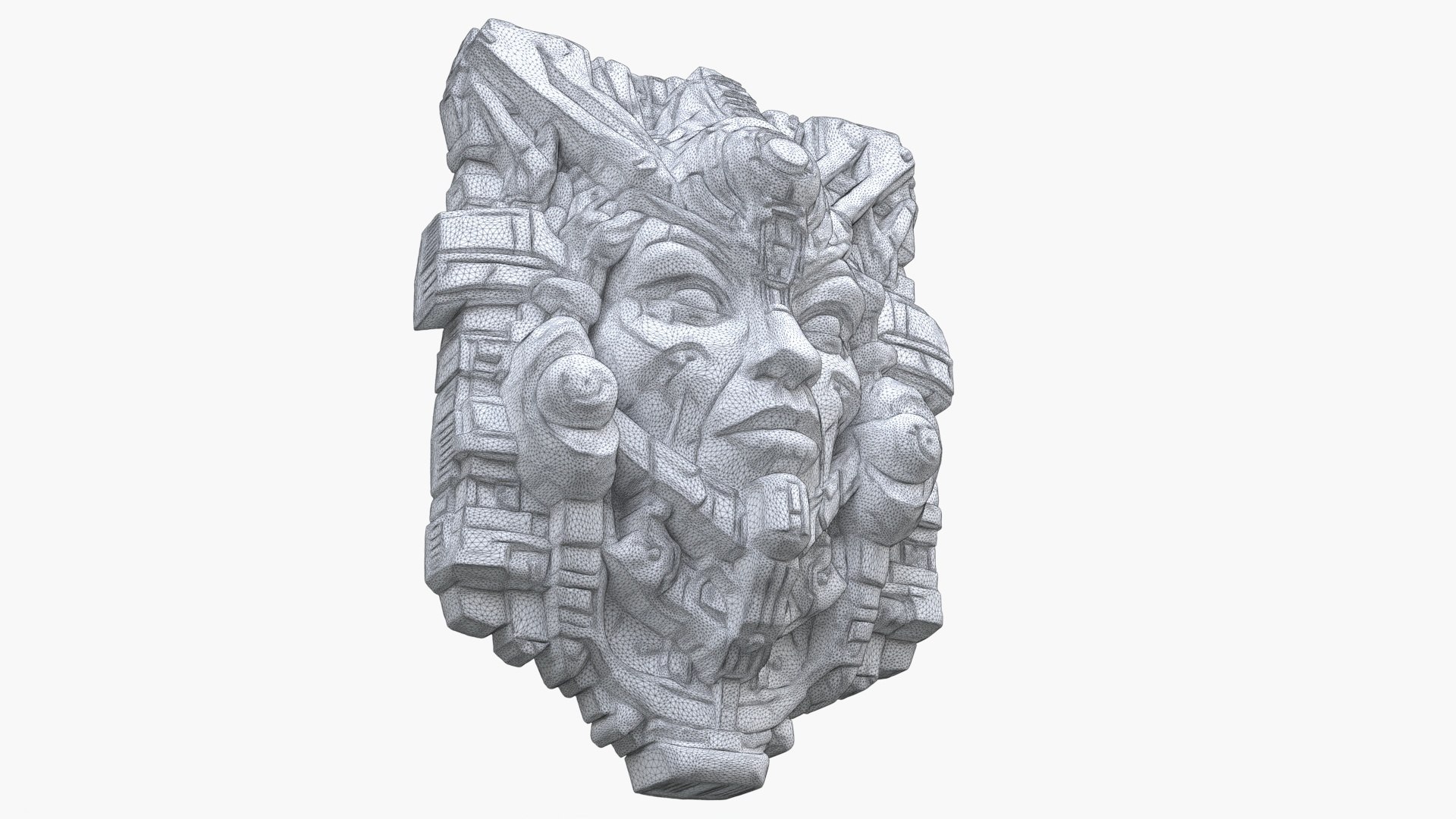 3D Cyber Aztec Mask 2 Model - TurboSquid 2182875