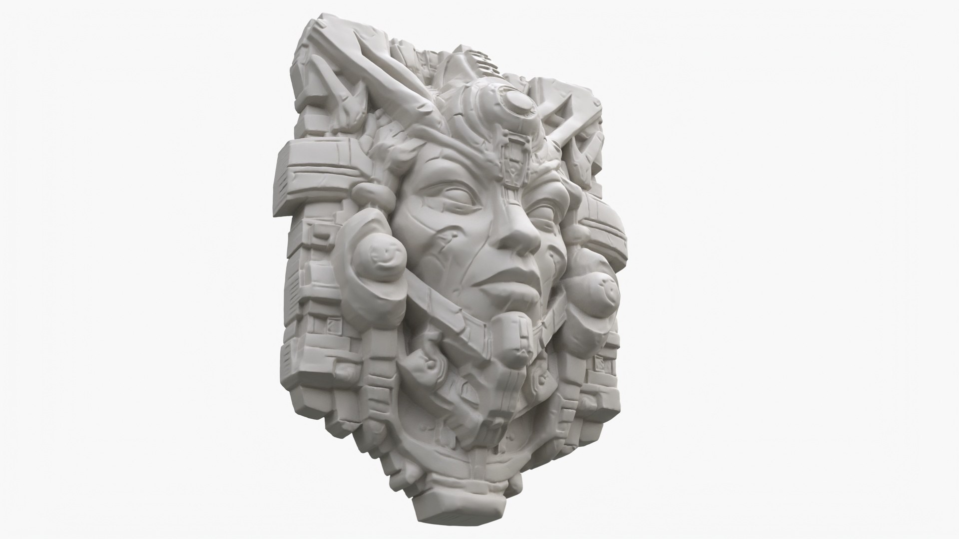 3D Cyber Aztec Mask 2 Model - TurboSquid 2182875