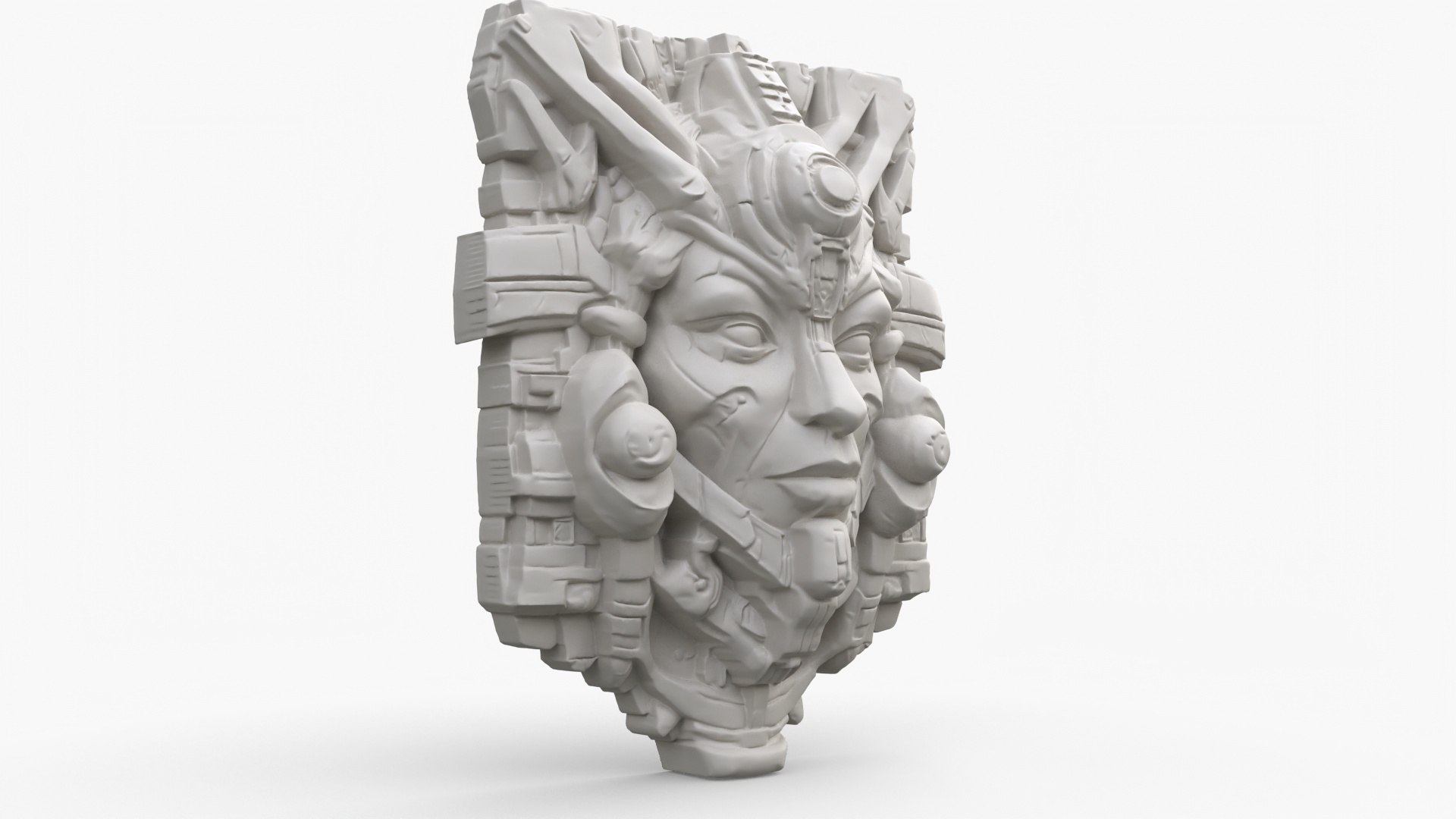 3D Cyber Aztec Mask 2 Model - TurboSquid 2182875