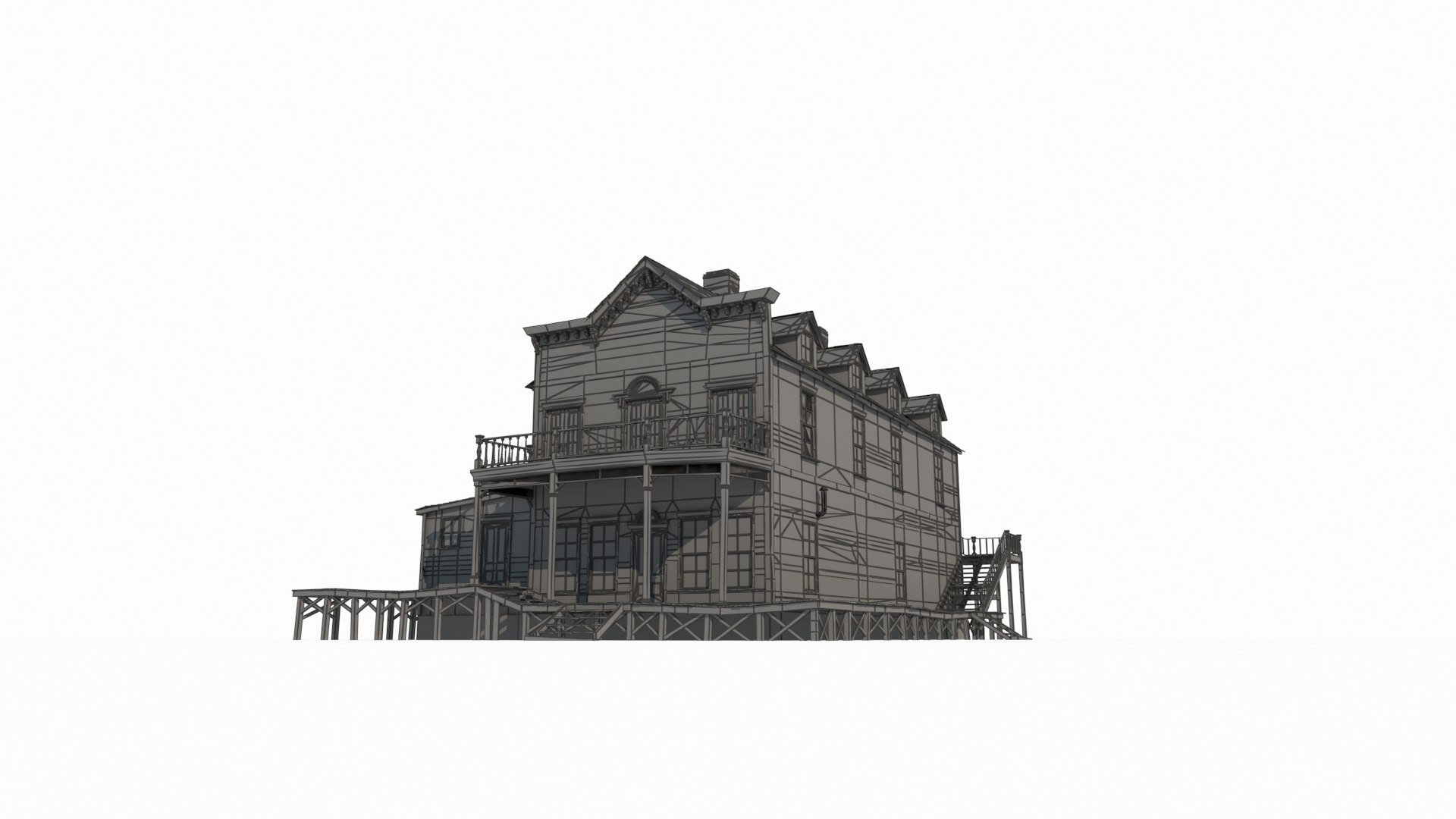 19th Century Architecture Hotel 3D Model - TurboSquid 2389815