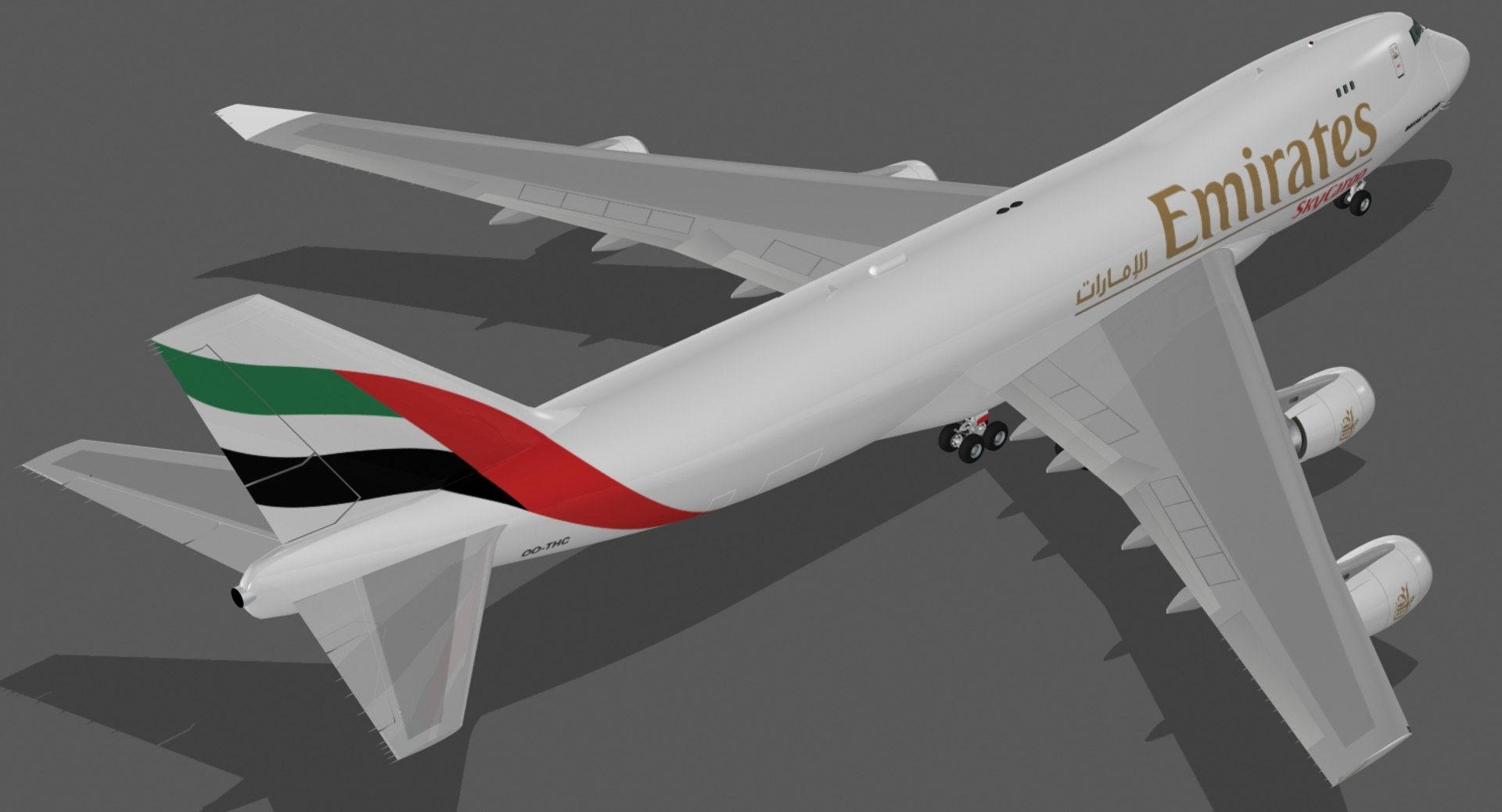 3d Model Of Boeing 747-400 F Emirates
