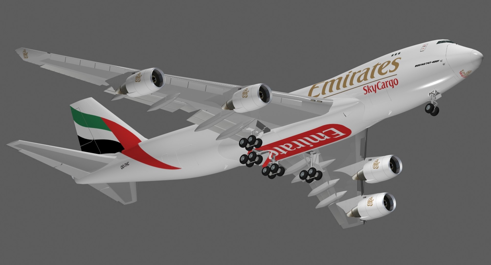 3d model of boeing 747-400 f emirates