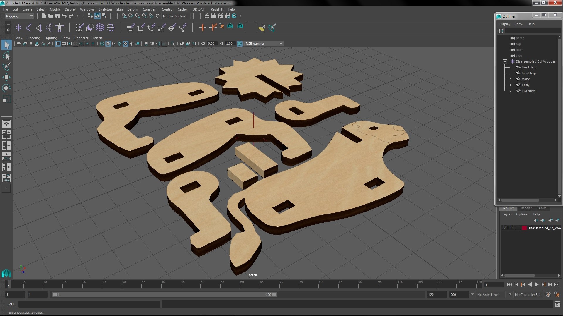 Disassembled 3d Wooden Puzzle Model - TurboSquid 2068523