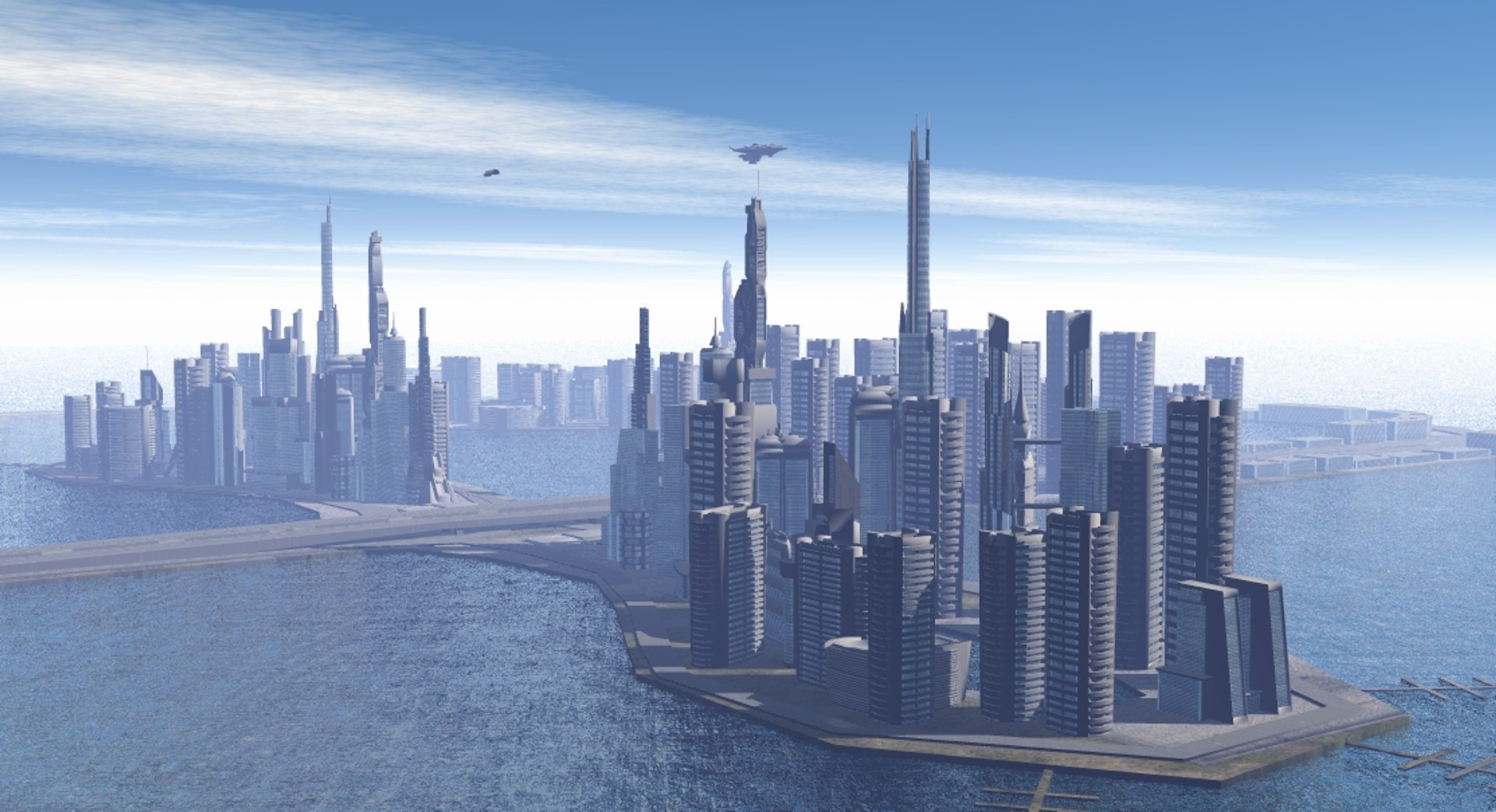 Free Obj Model City Scifi Fantasy