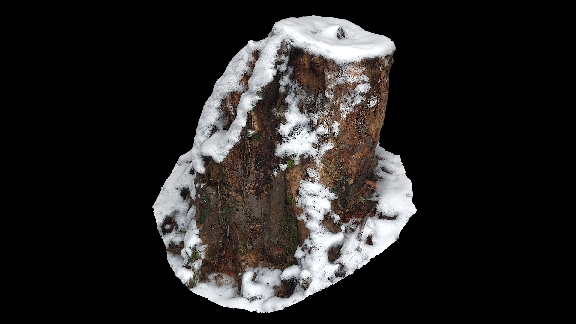3D Tree Stump Collection 16 With Snow - TurboSquid 2158826