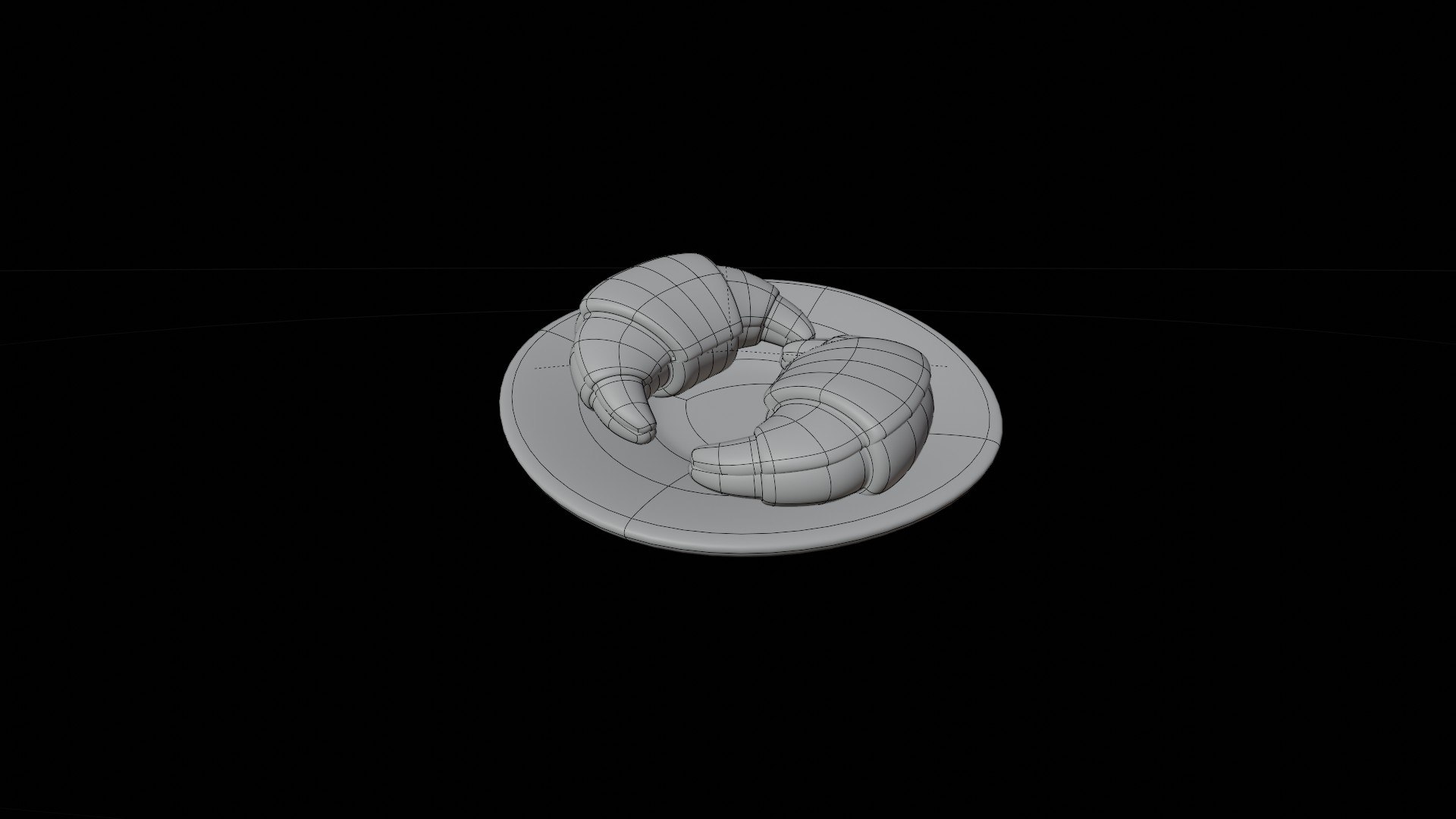 Croissant Plate Model - TurboSquid 2252093