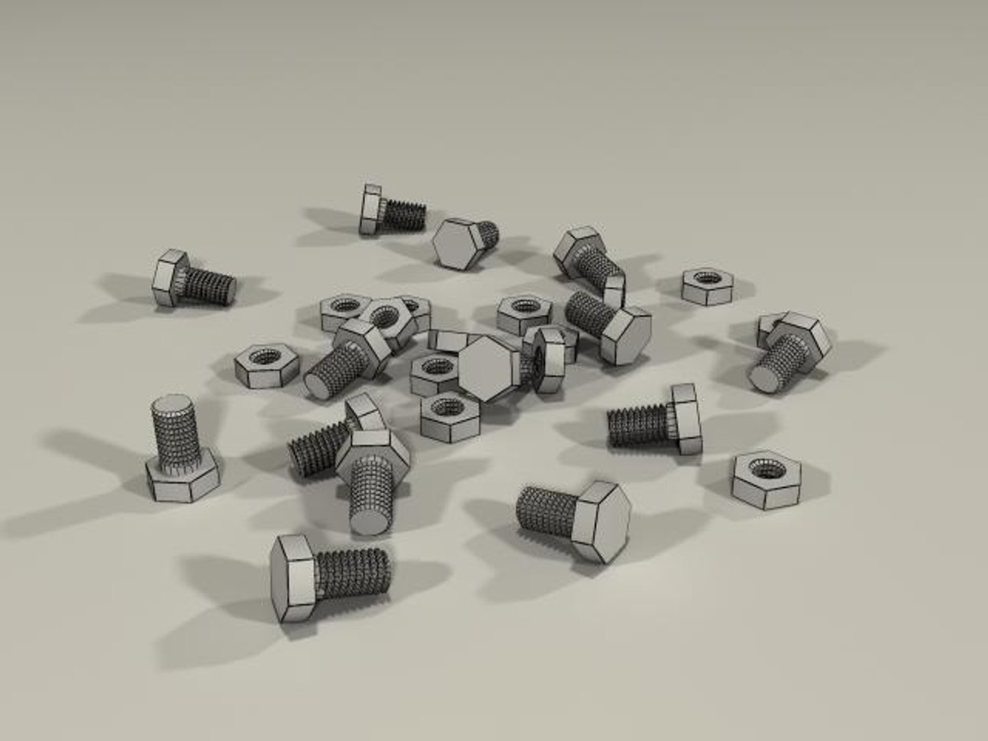 nut screw 3d max