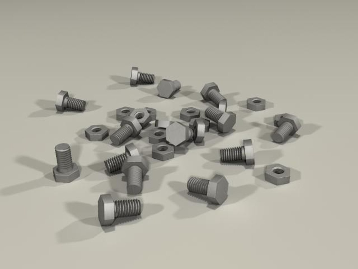 nut screw 3d max