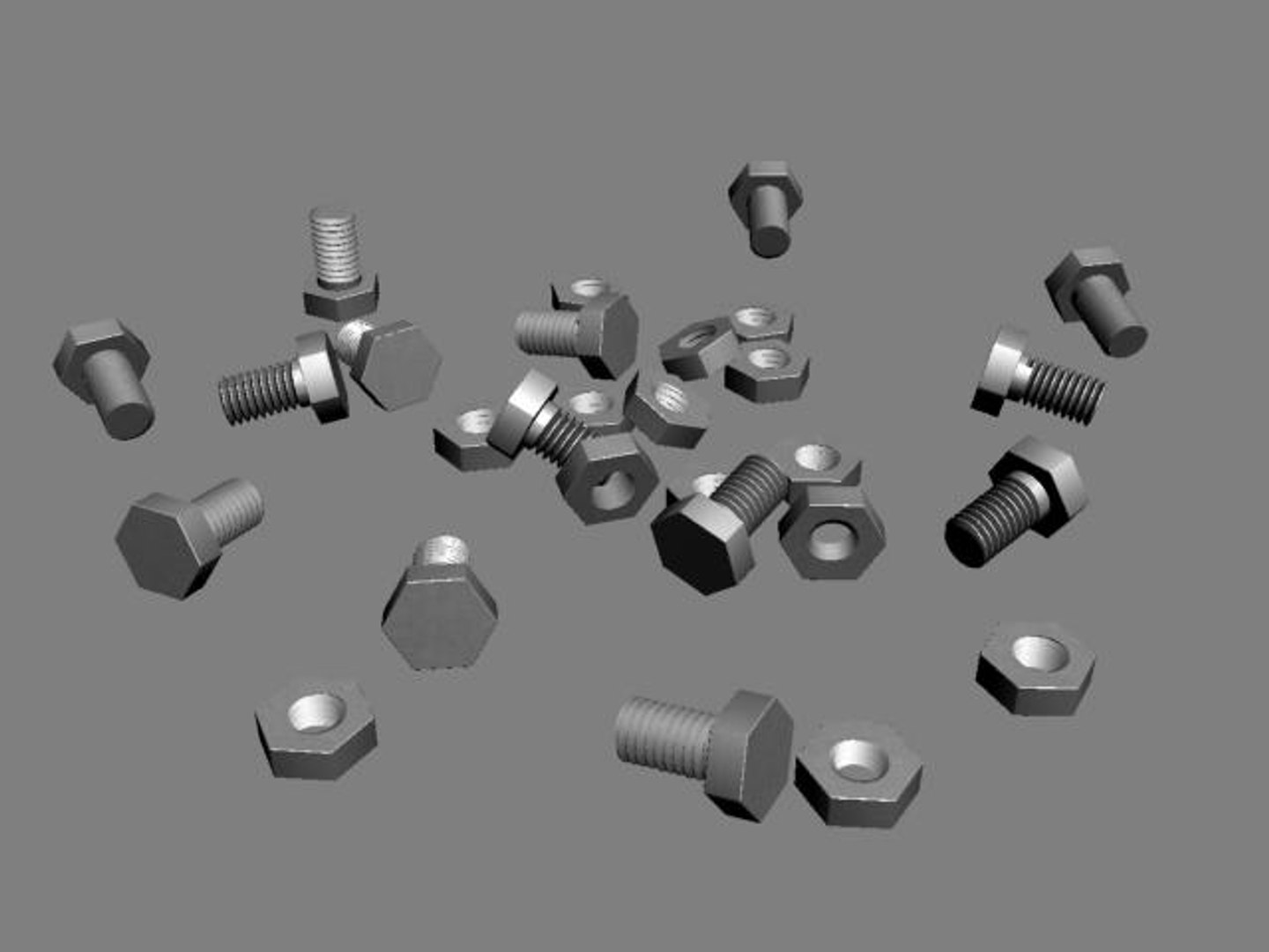 nut screw 3d max