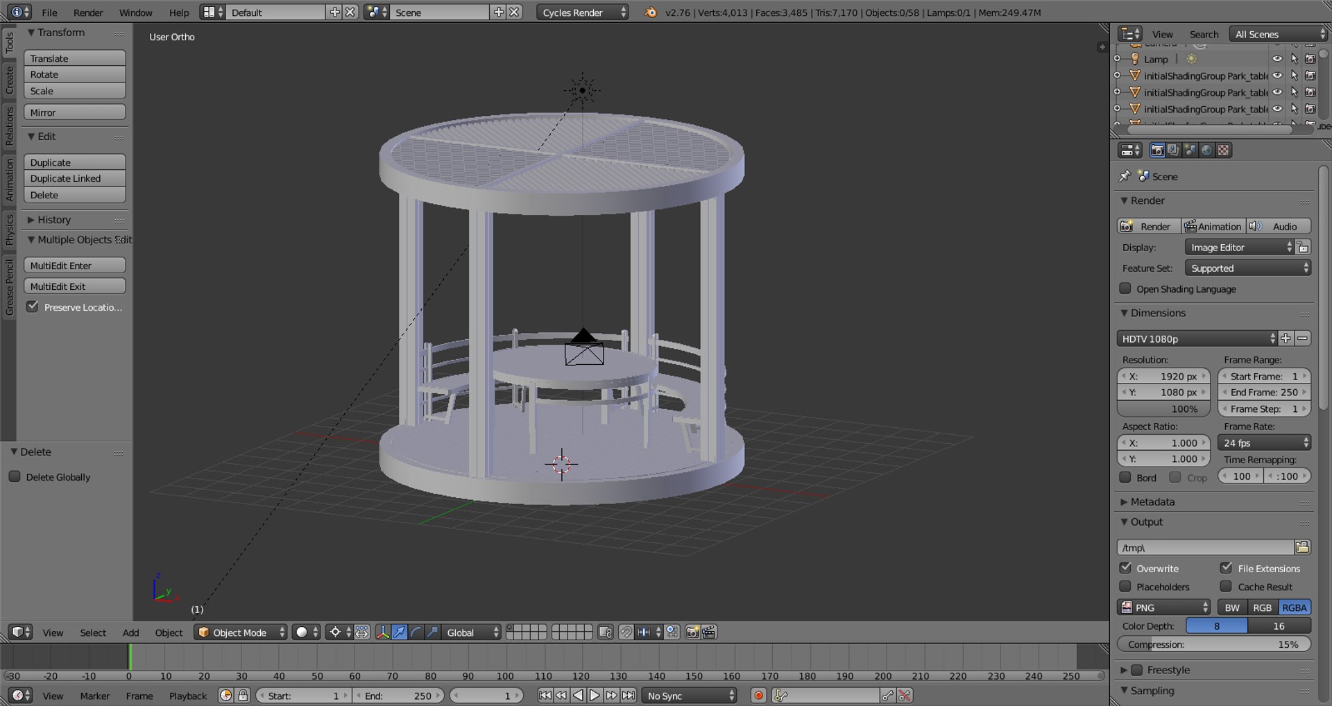 3d Model Park Table