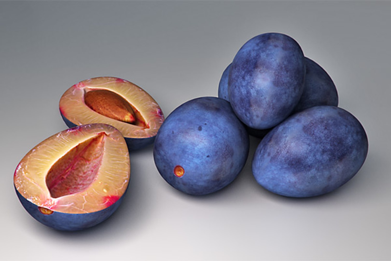 3d Pflaumen Plums Model