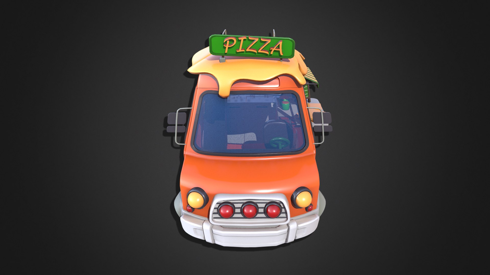 3D Asset - Cartoons - Food Pizza Truck model - TurboSquid 2158667