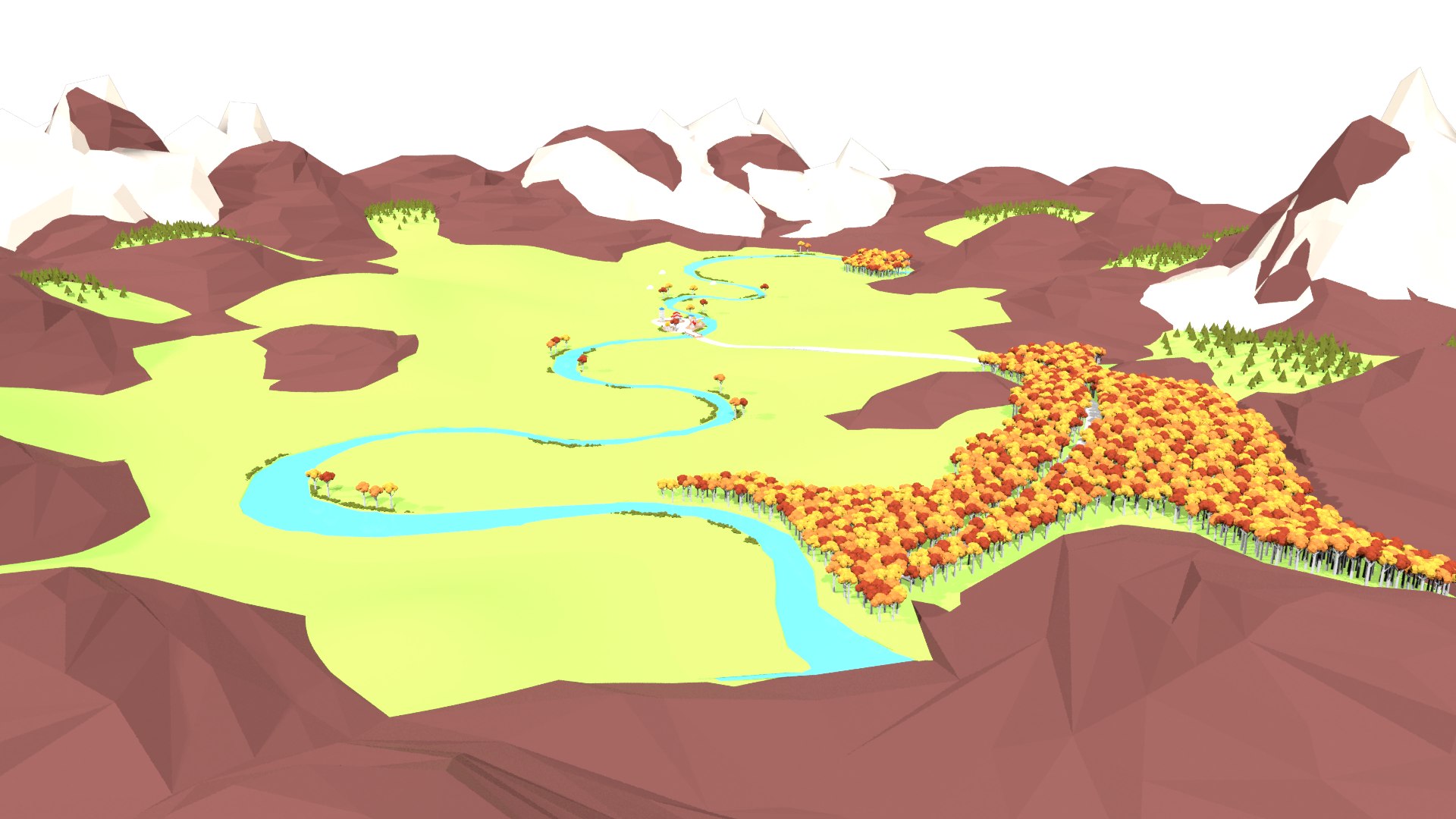 3D 3D Cartoon Valley Landscape Terrain Model - TurboSquid 1783236