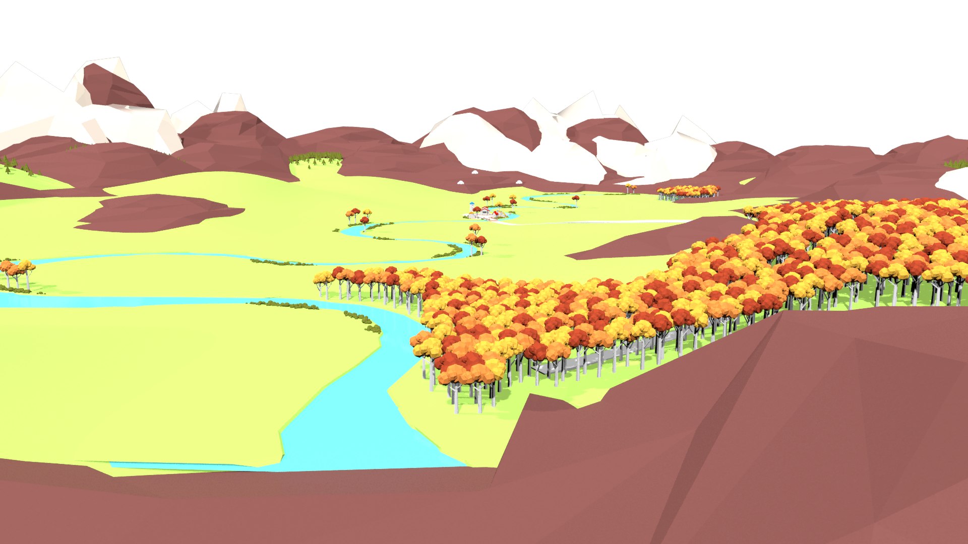 3D 3D Cartoon Valley Landscape Terrain Model - TurboSquid 1783236